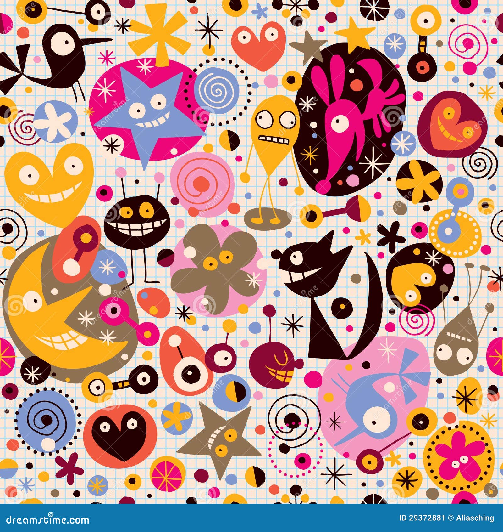 Cartoon pattern stock vector. Illustration of creature - 29372881
