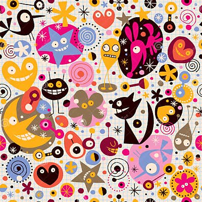 Cartoon pattern stock vector. Illustration of creature - 29372881