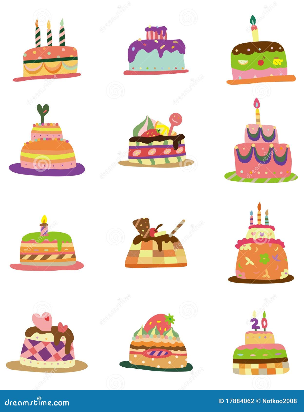 Cartoon pattern cake icon stock illustration. Illustration of food ...