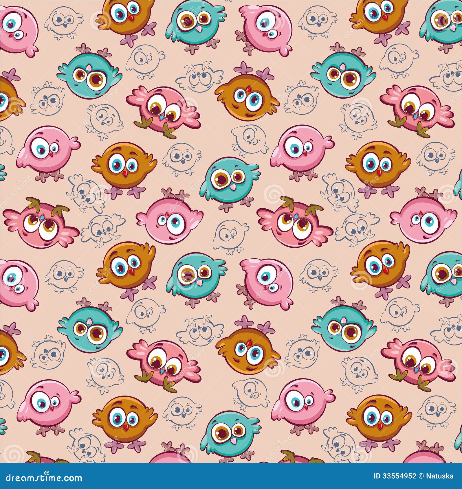 Cartoon Pattern with Chicken. Stock Illustration - Illustration of baby ...