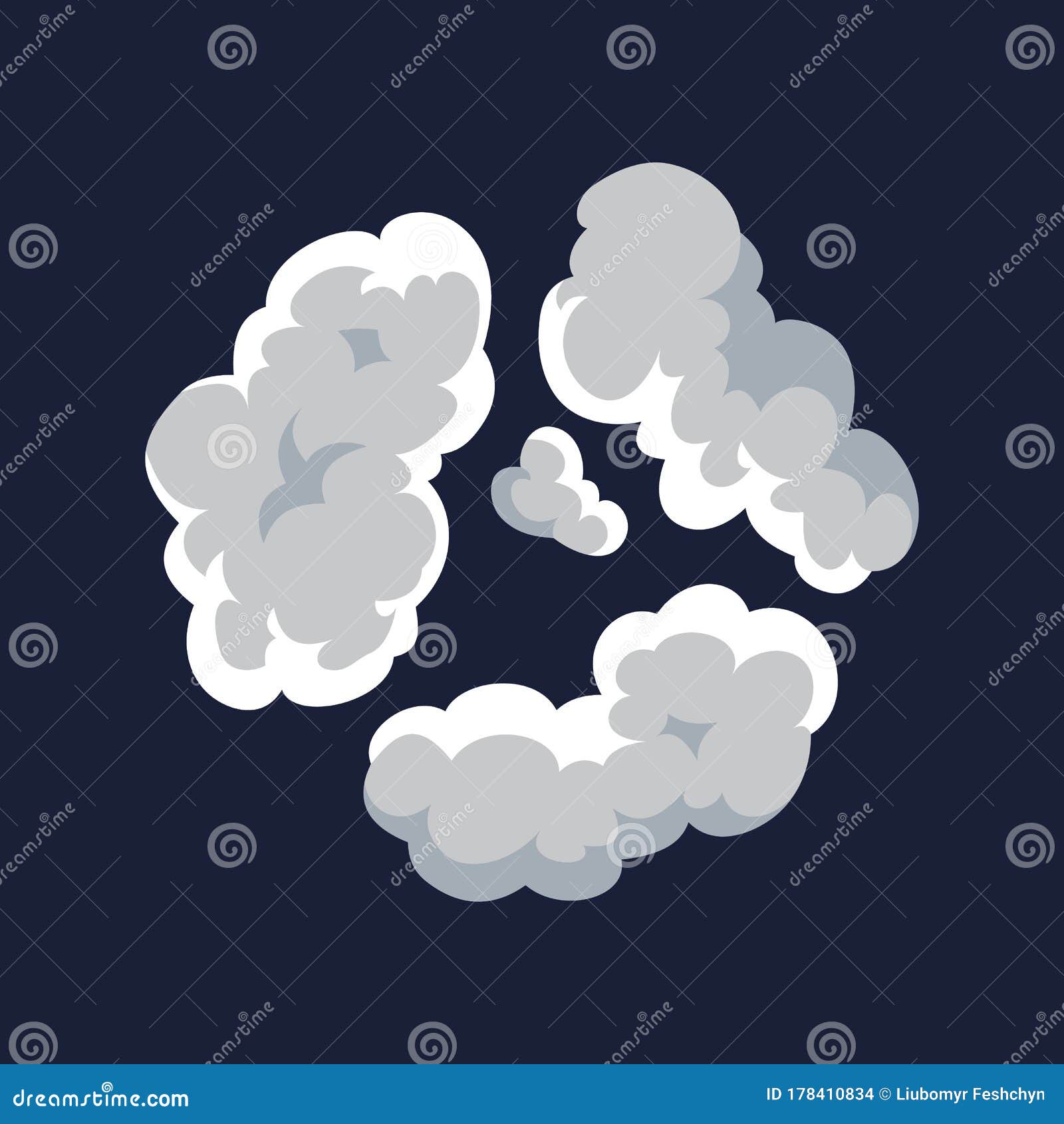 Comic Dust Effect. Cartoon Smoke And Steam Trails Sprite Animation ...