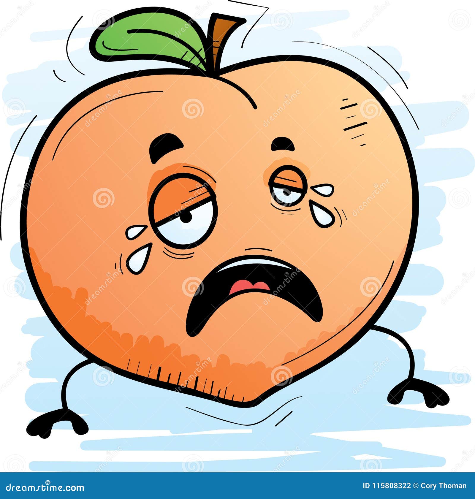 Cartoon Peach Crying stock vector. Illustration of clip - 115808322