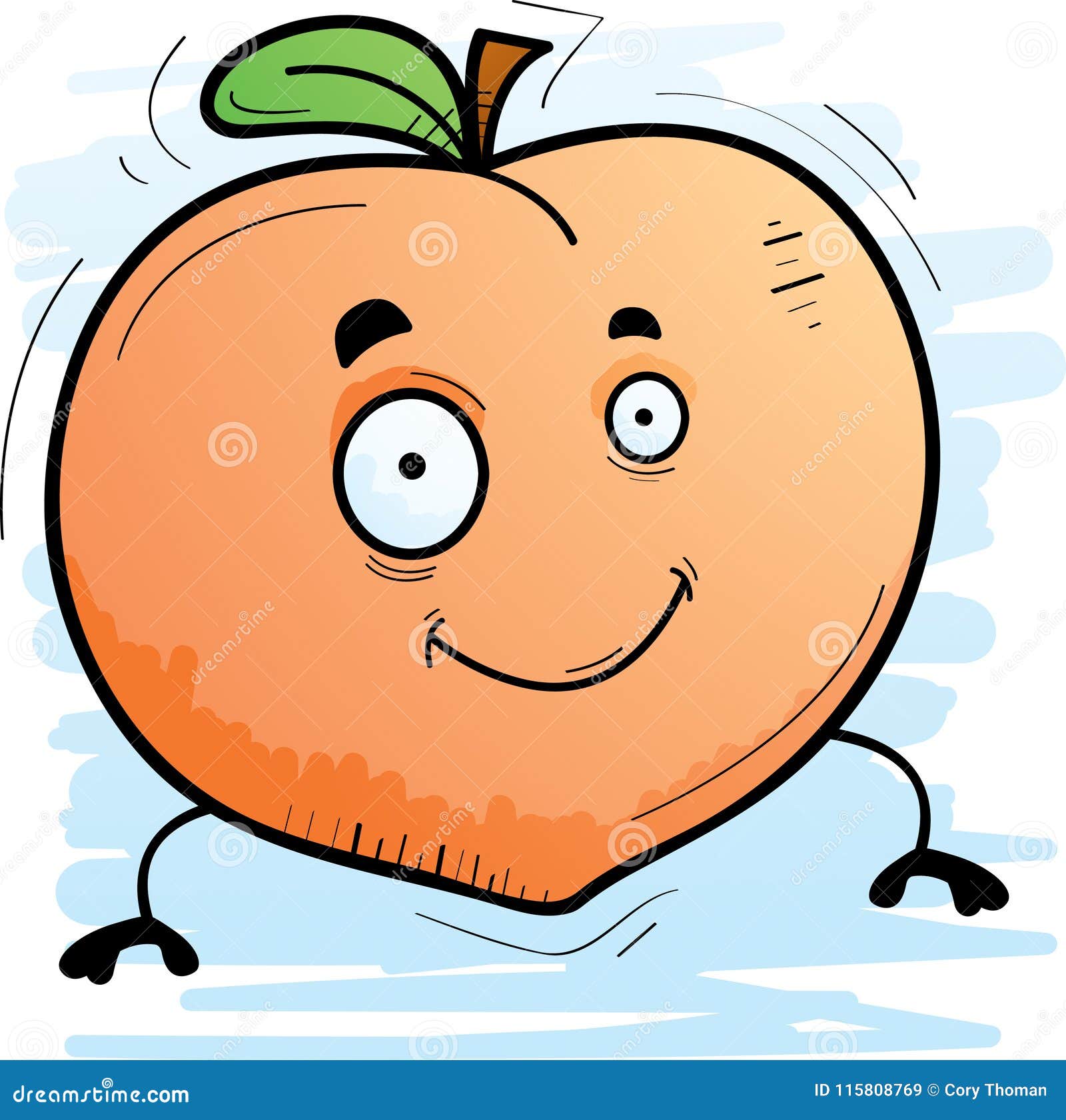 Cartoon Peach Smiling stock vector. Illustration of cartoon - 115808769