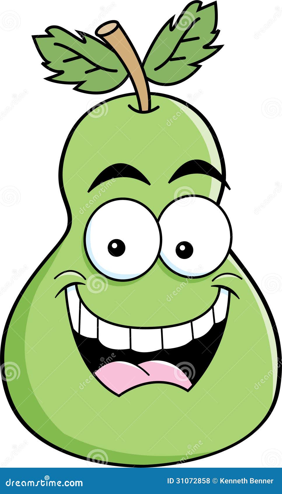 Cartoon pear stock vector. Illustration of funny, smiling - 31072858