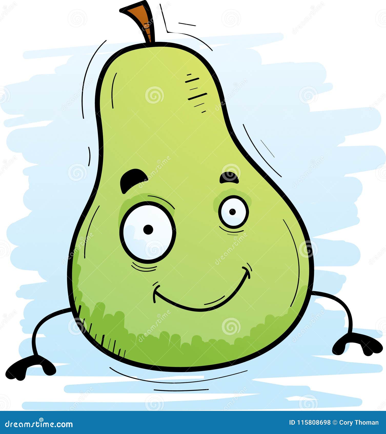 Cartoon Pear Smiling stock vector. Illustration of doodle - 115808698