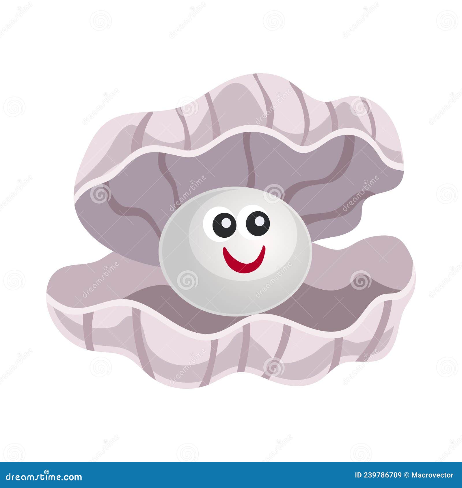 Cartoon Pearl Illustration stock vector. Illustration of fish - 239786709