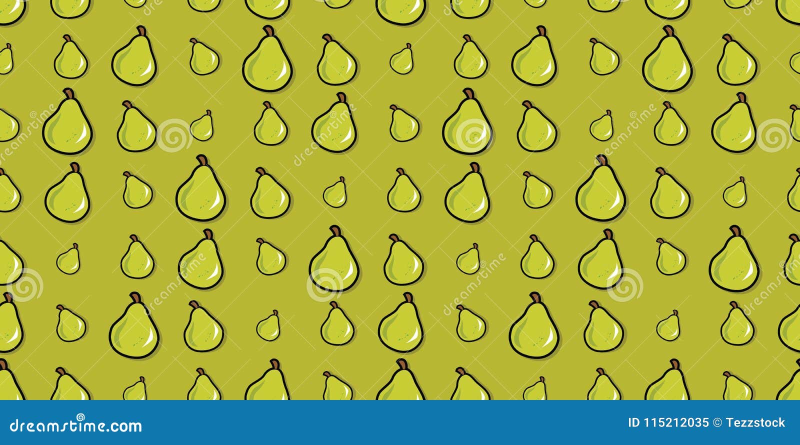 Cartoon Pears Pattern Repeat Background Stock Vector - Illustration of ...