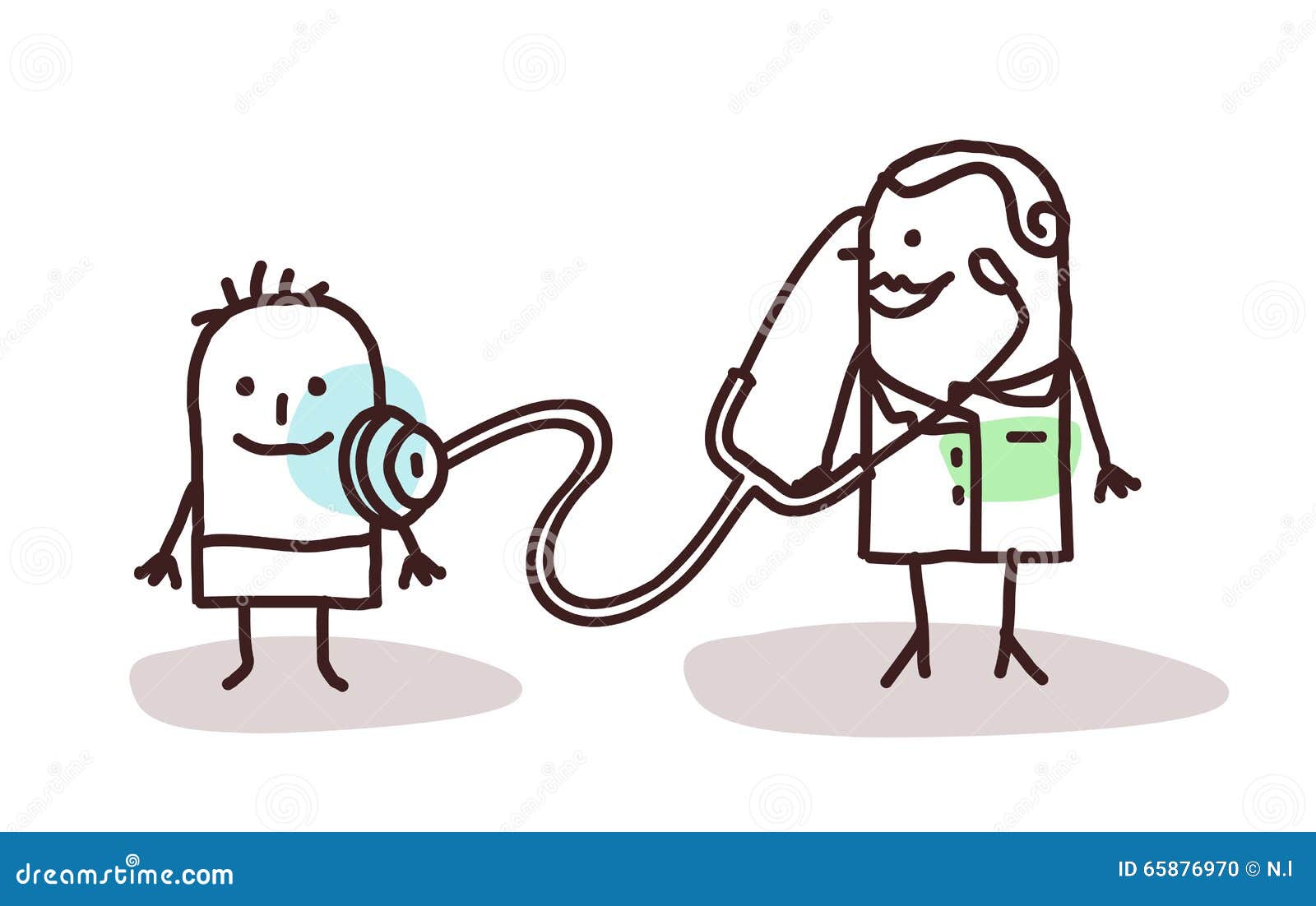 Cartoon Pediatrician with Child Stock Vector - Illustration of stroke ...