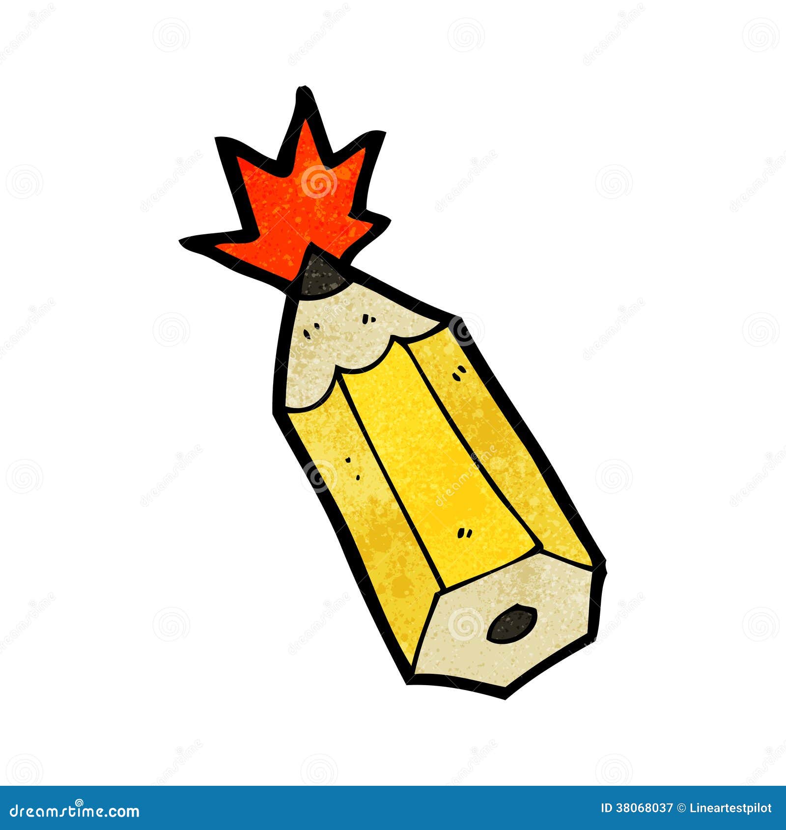 Cartoon pencil stock vector. Illustration of retro, pencil - 38068037