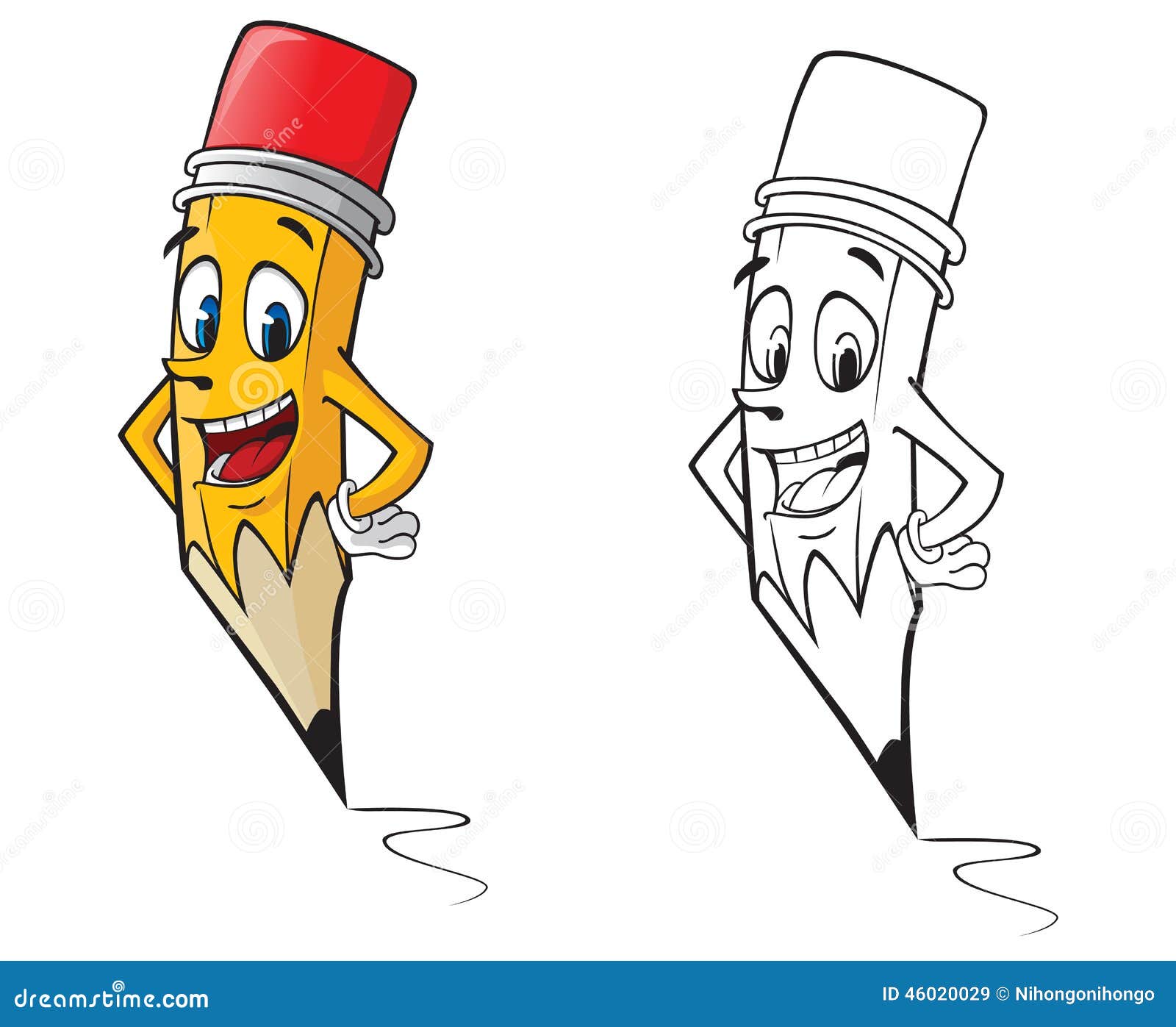 Cartoon pencil stock vector. Illustration of design, graphite - 46020029