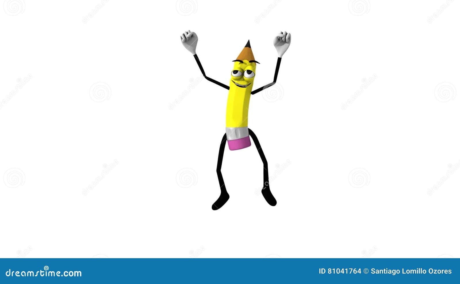 Cartoon Pencil Jumping Happy Stock Footage - Video of design, jumping ...