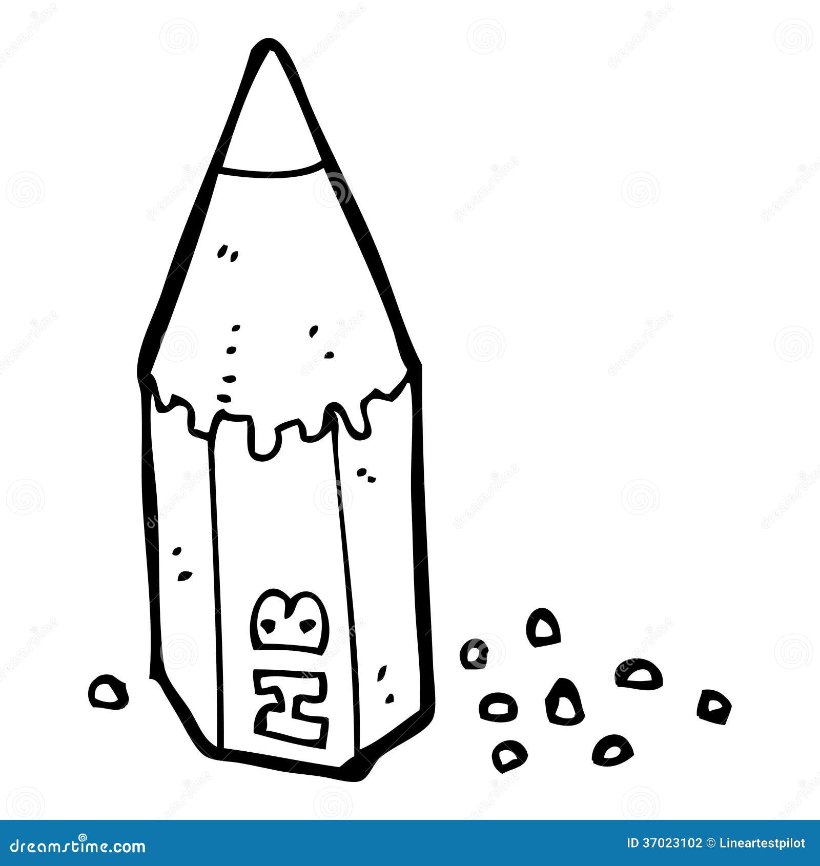 Cartoon pencil stub stock illustration. Illustration of doodle - 37023102