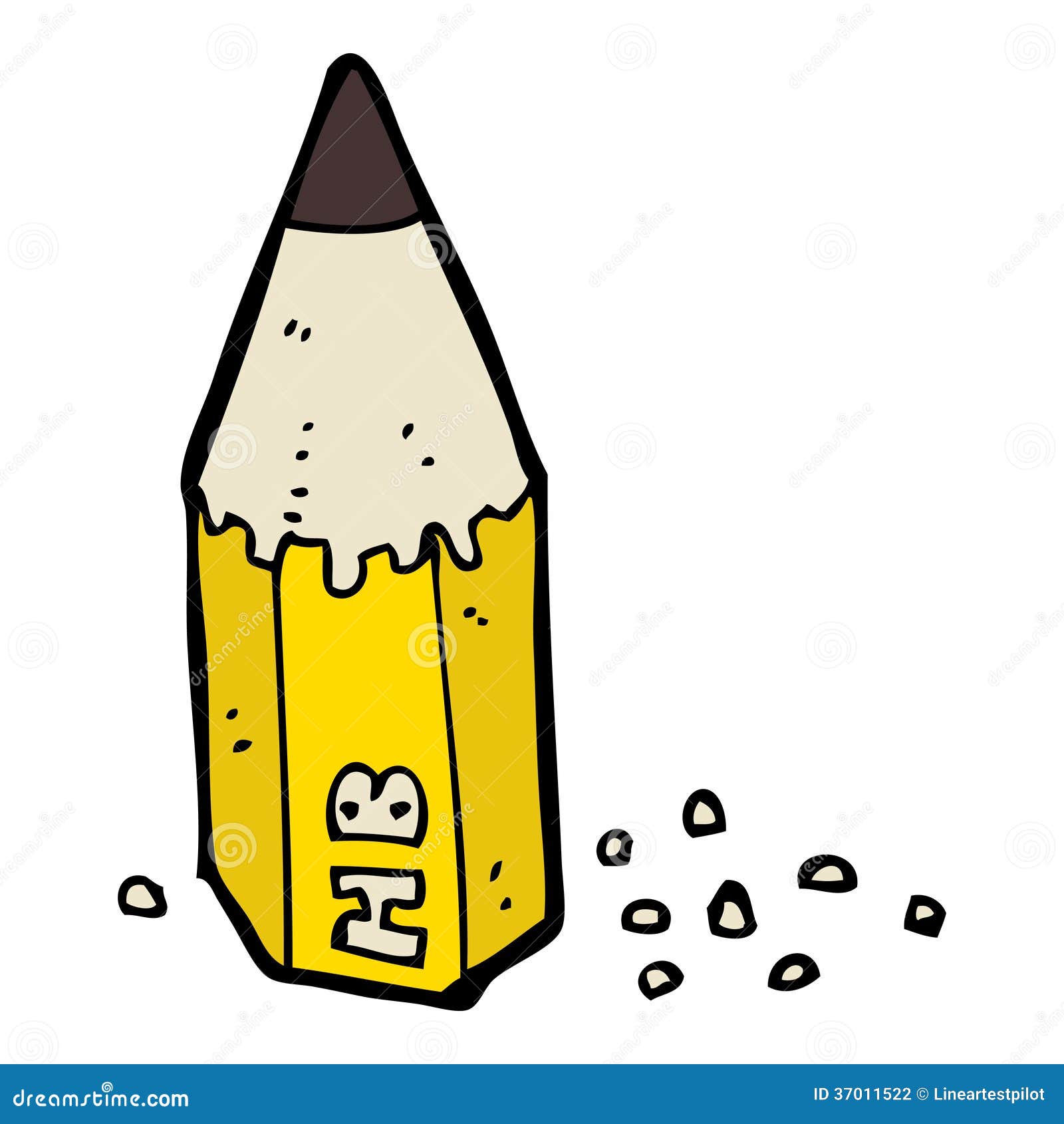 Cartoon pencil stub stock vector. Illustration of traditional - 37011522