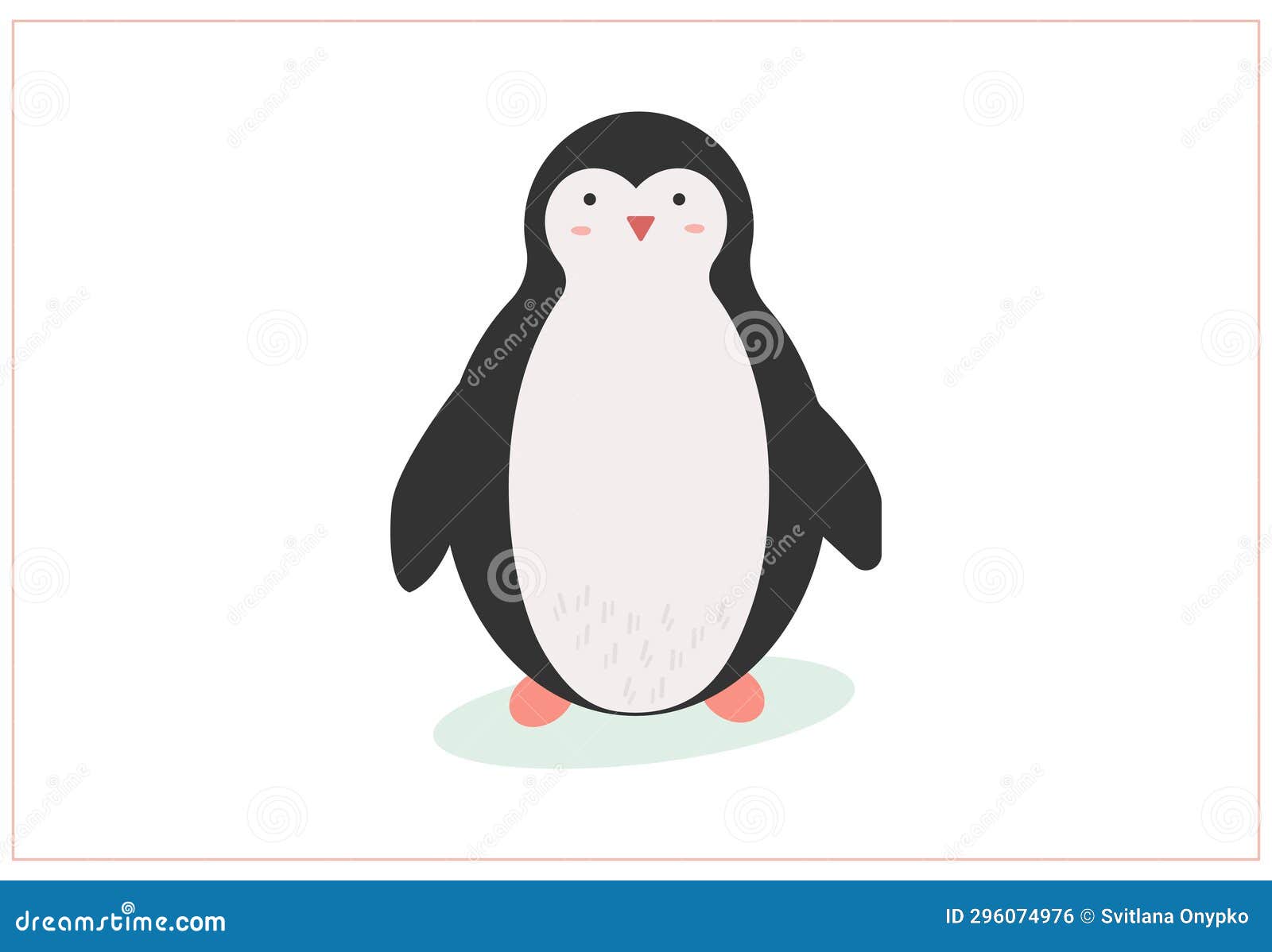 Cartoon Penguin in Flat Design Stock Illustration - Illustration of ...