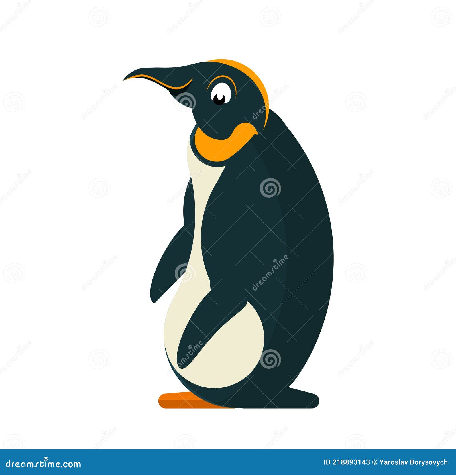 Cartoon Penguin in Flat Style Vector Stock Vector - Illustration of ...