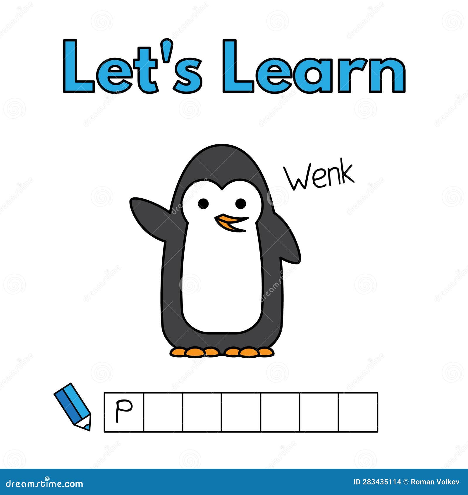 Cartoon Penguin Learning Game for Kids Stock Vector - Illustration of ...
