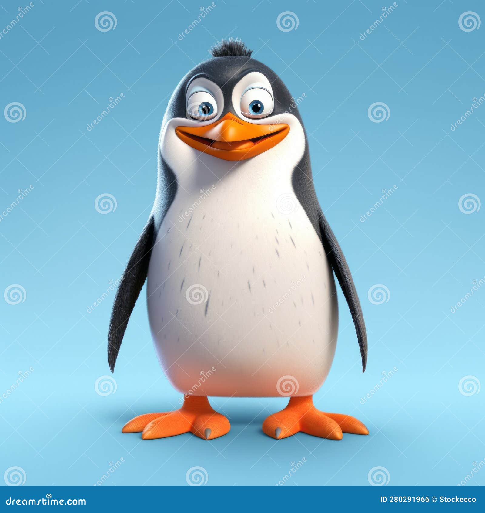 Ultra Realistic Penguin in Maya Rendered Style Stock Illustration ...