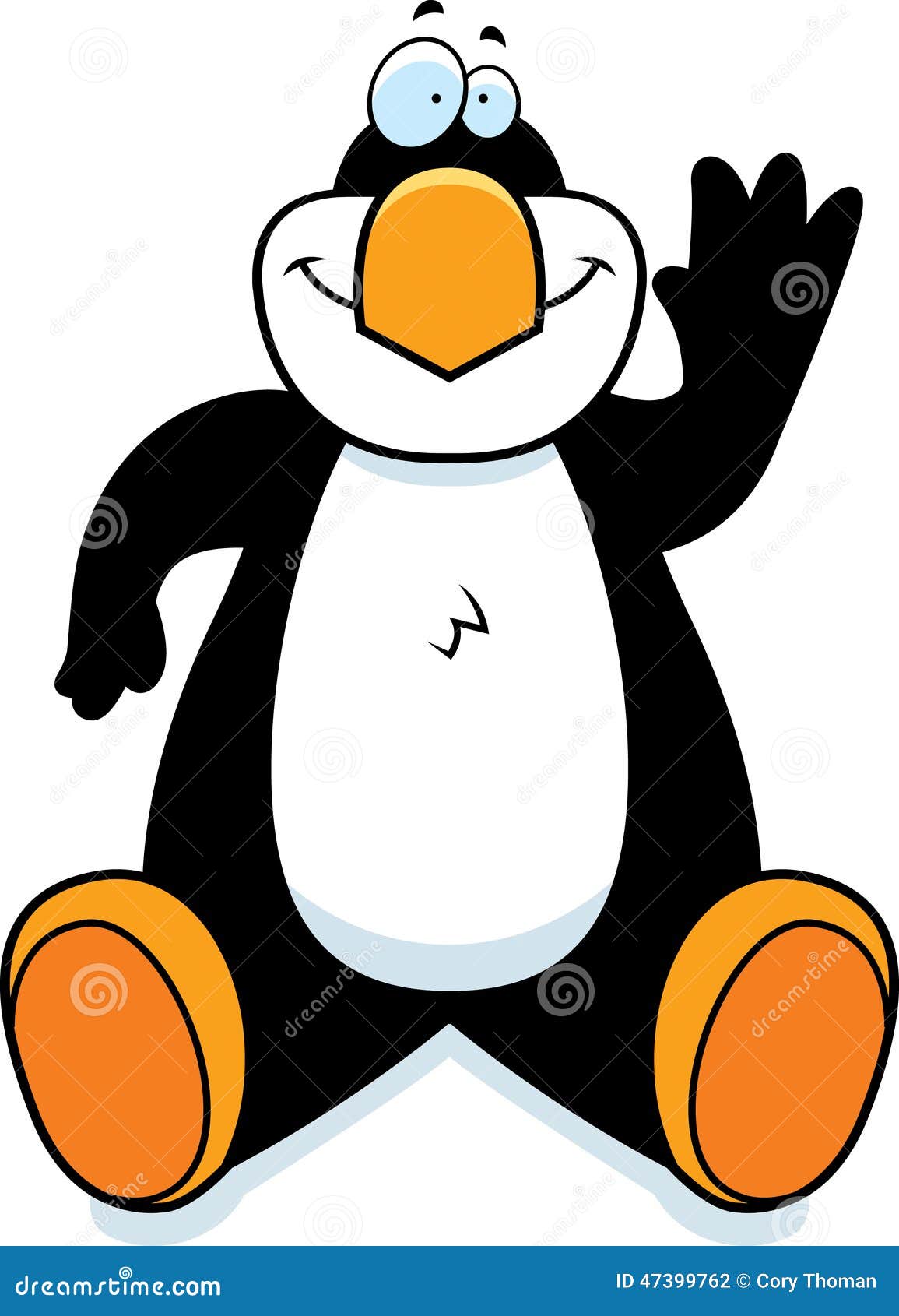 Cartoon Penguin Sitting stock vector. Illustration of relaxing - 47399762