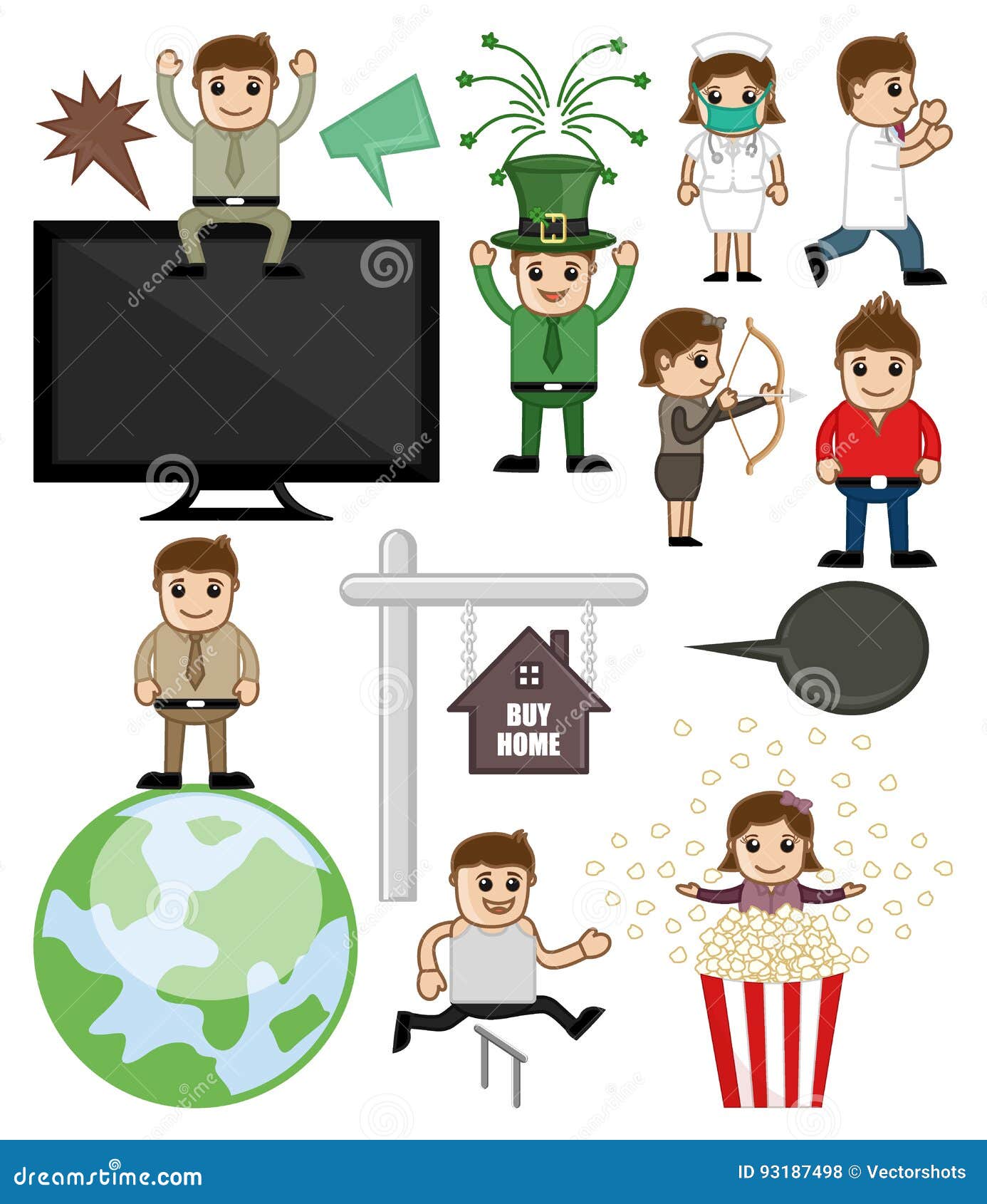 Cartoon People Action and Activities Stock Vector - Illustration of ...