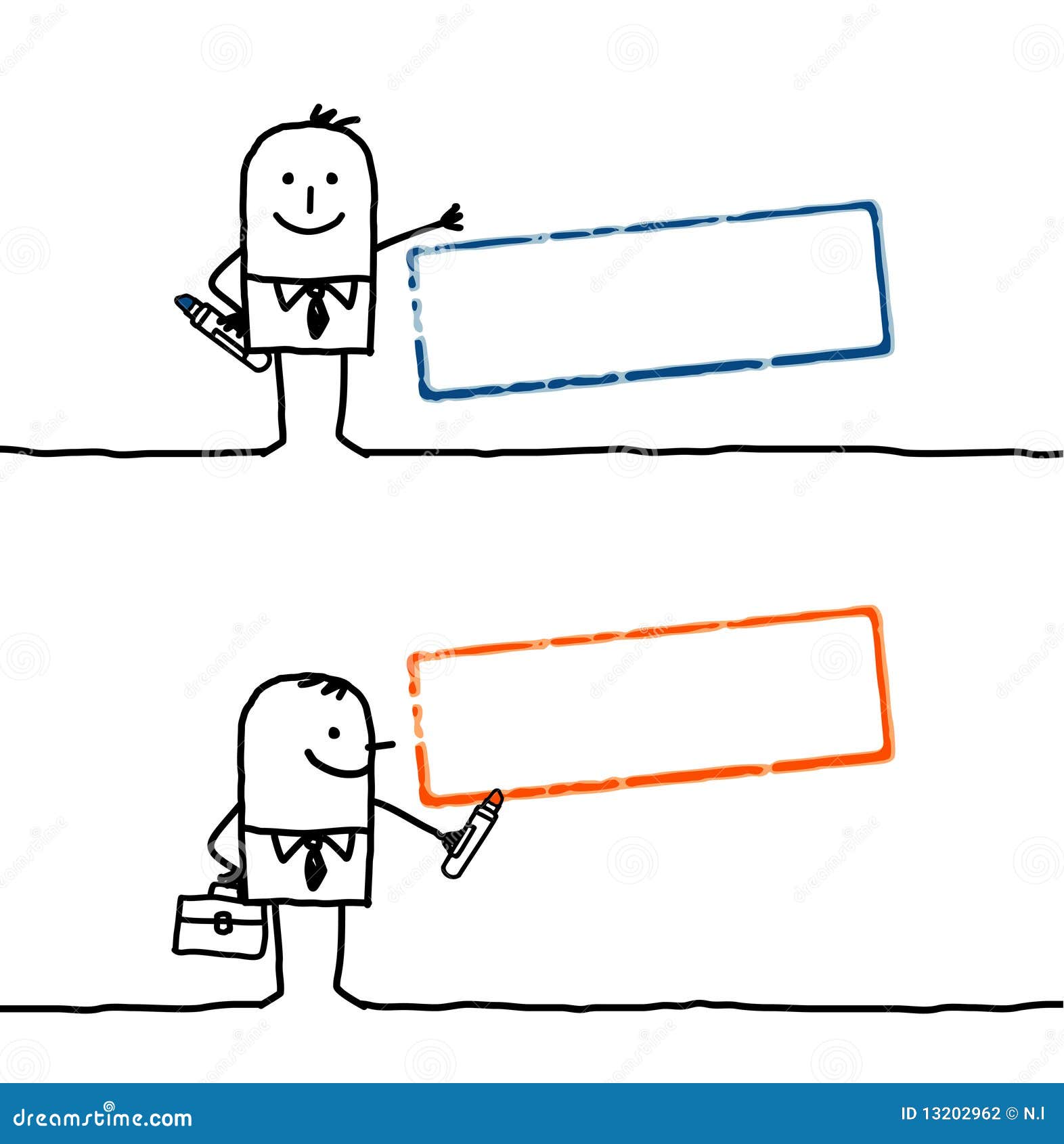 Cartoon People & Blank Stamp 1 Stock Vector - Illustration of business ...