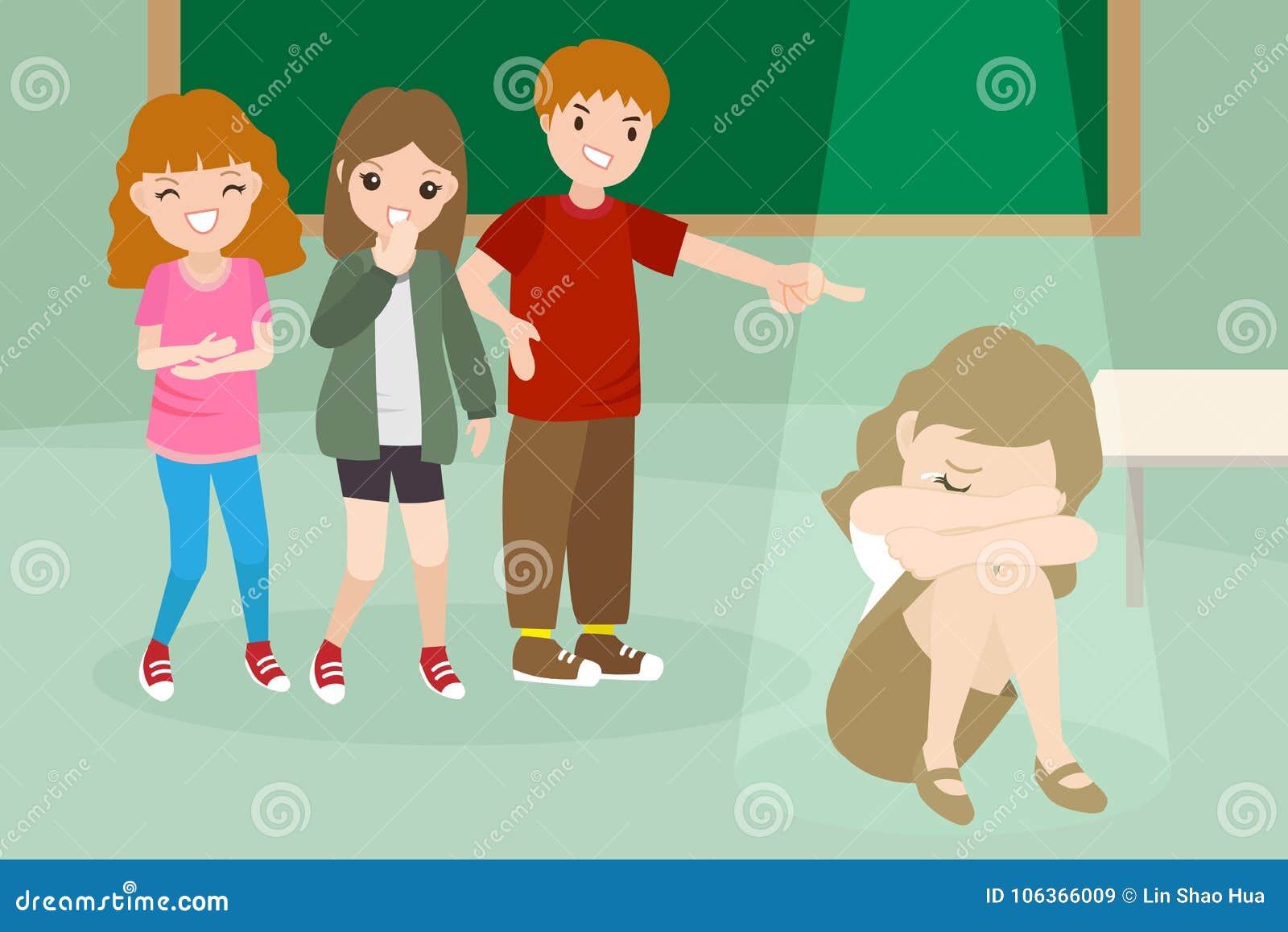 Cartoon People with Bullying Problem Stock Vector - Illustration of ...