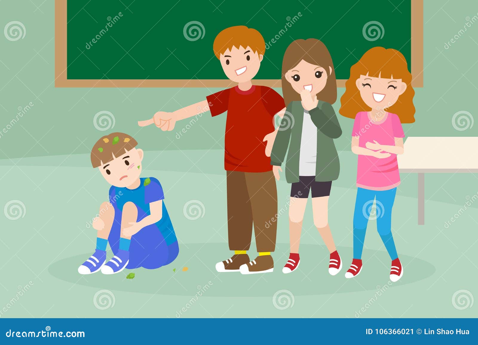 Cartoon People with Bullying Problem Stock Vector - Illustration of ...