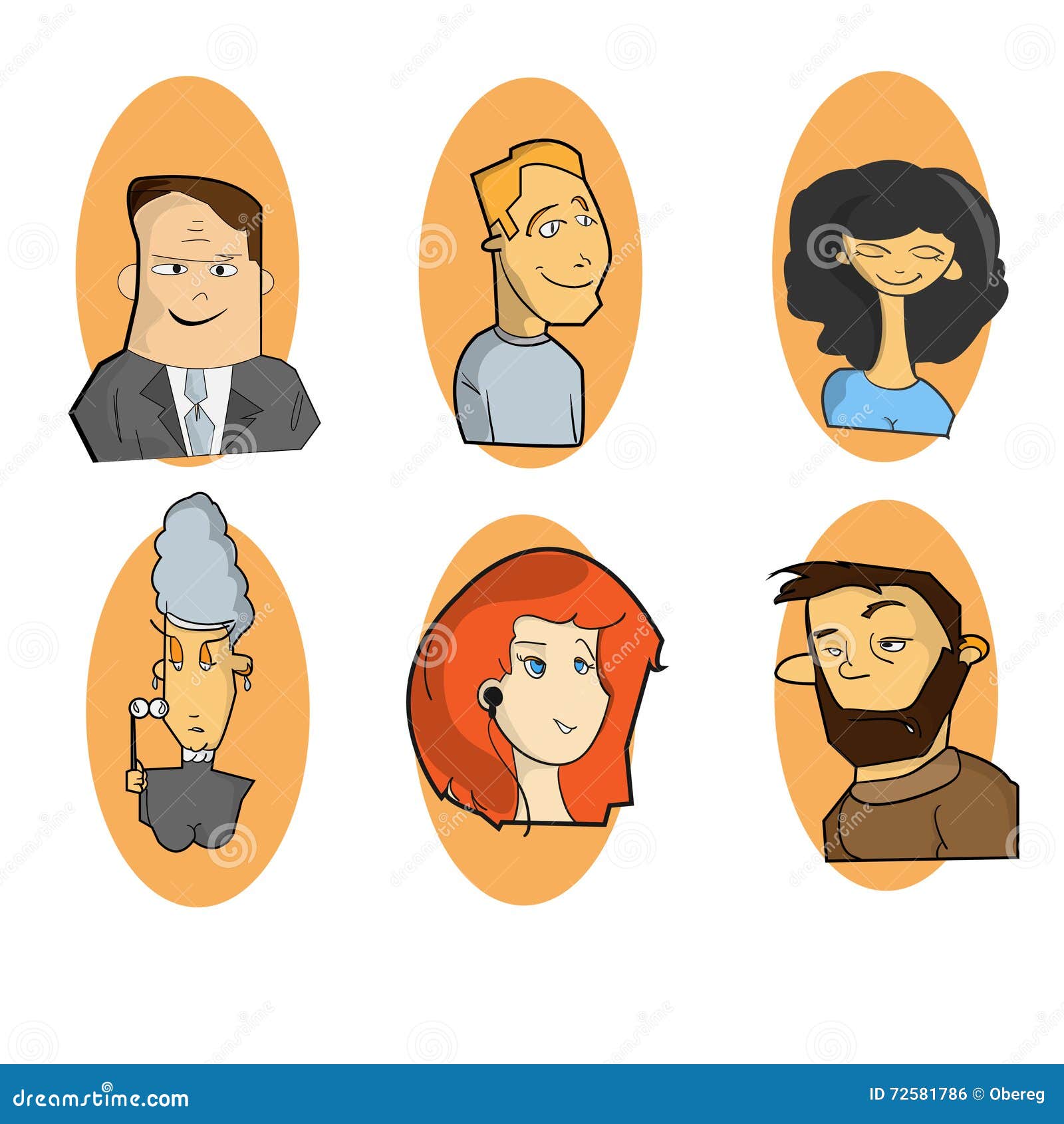 Cartoon People Character Set Stock Vector - Illustration of manager ...