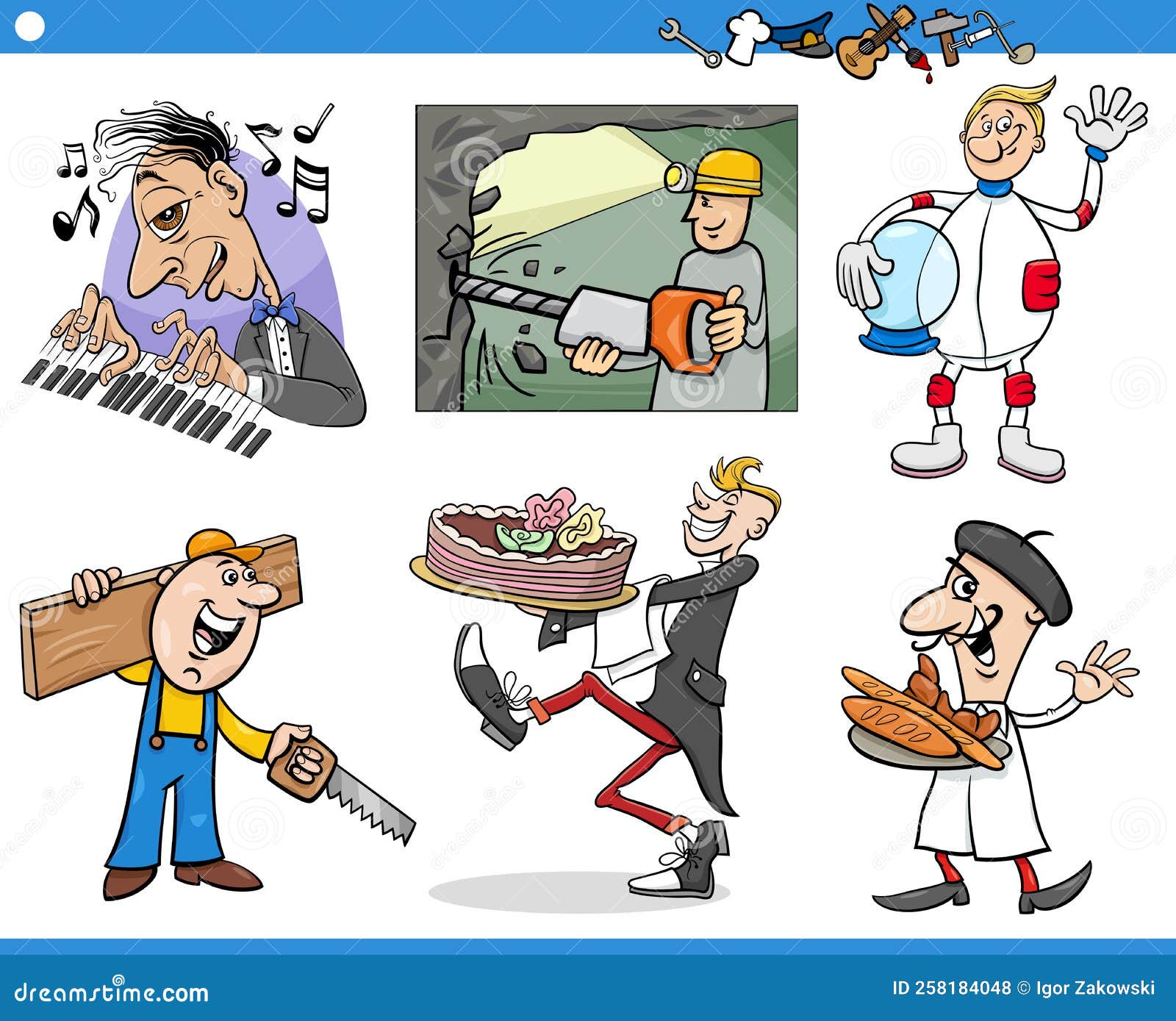 Cartoon People Characters and Their Occupations Set Stock Vector ...