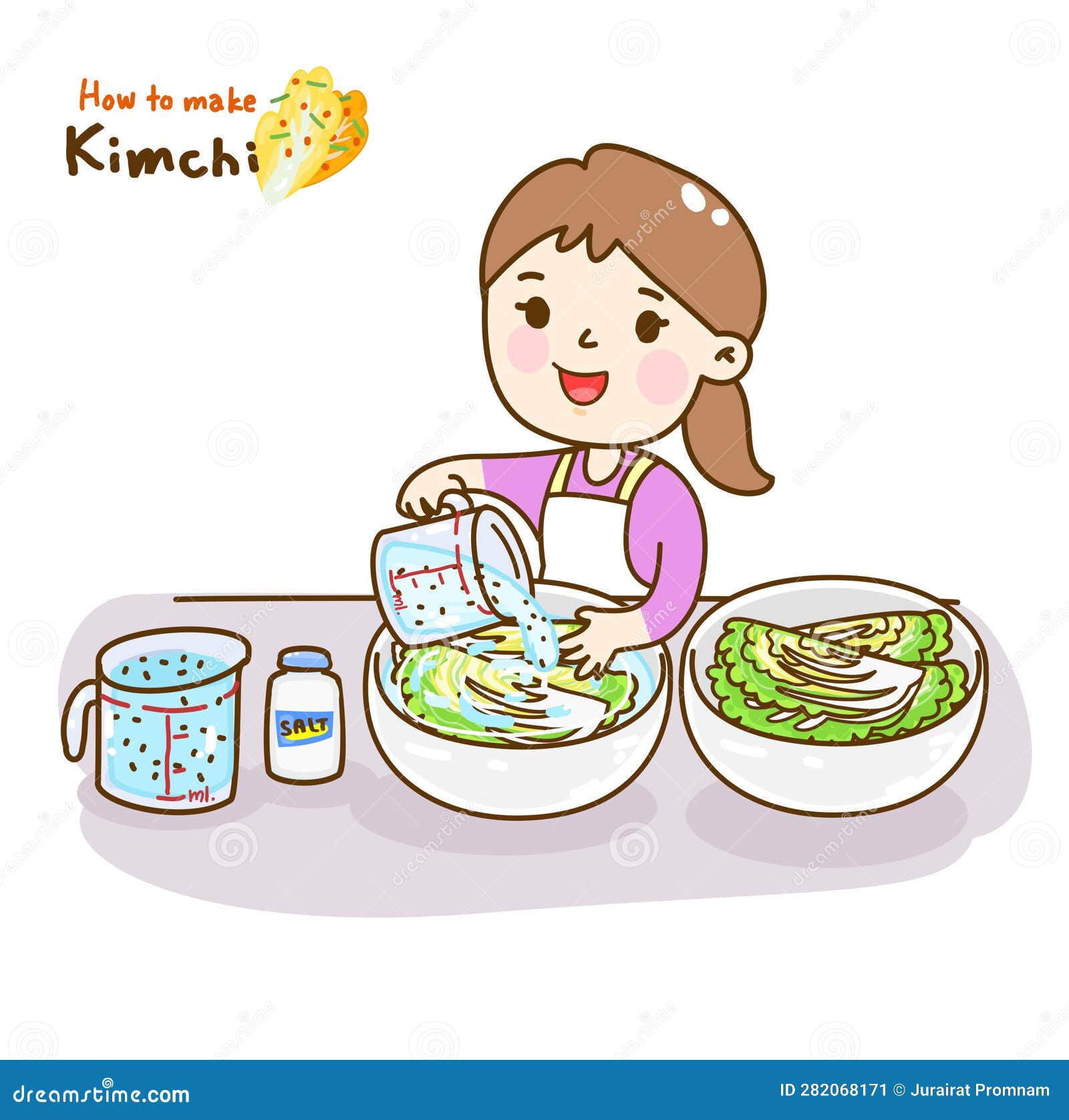 How to make kimchi vector. stock illustration. Illustration of cartoon ...