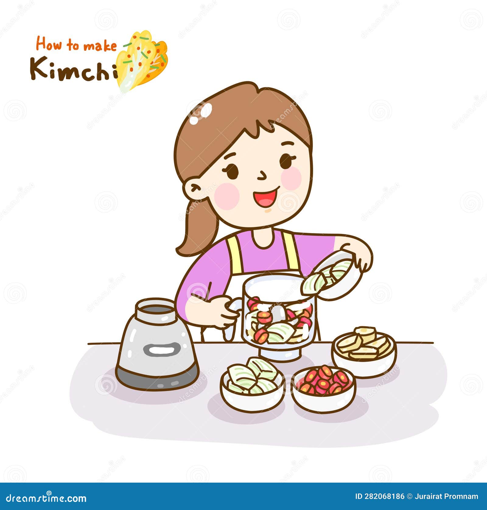 How to make kimchi vector. stock illustration. Illustration of brand ...