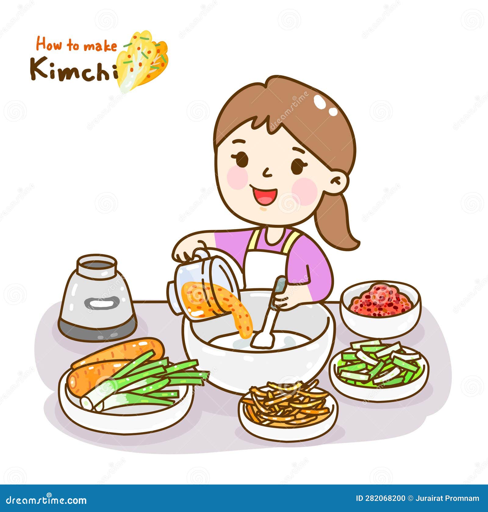 How to make kimchi vector. stock illustration. Illustration of font ...