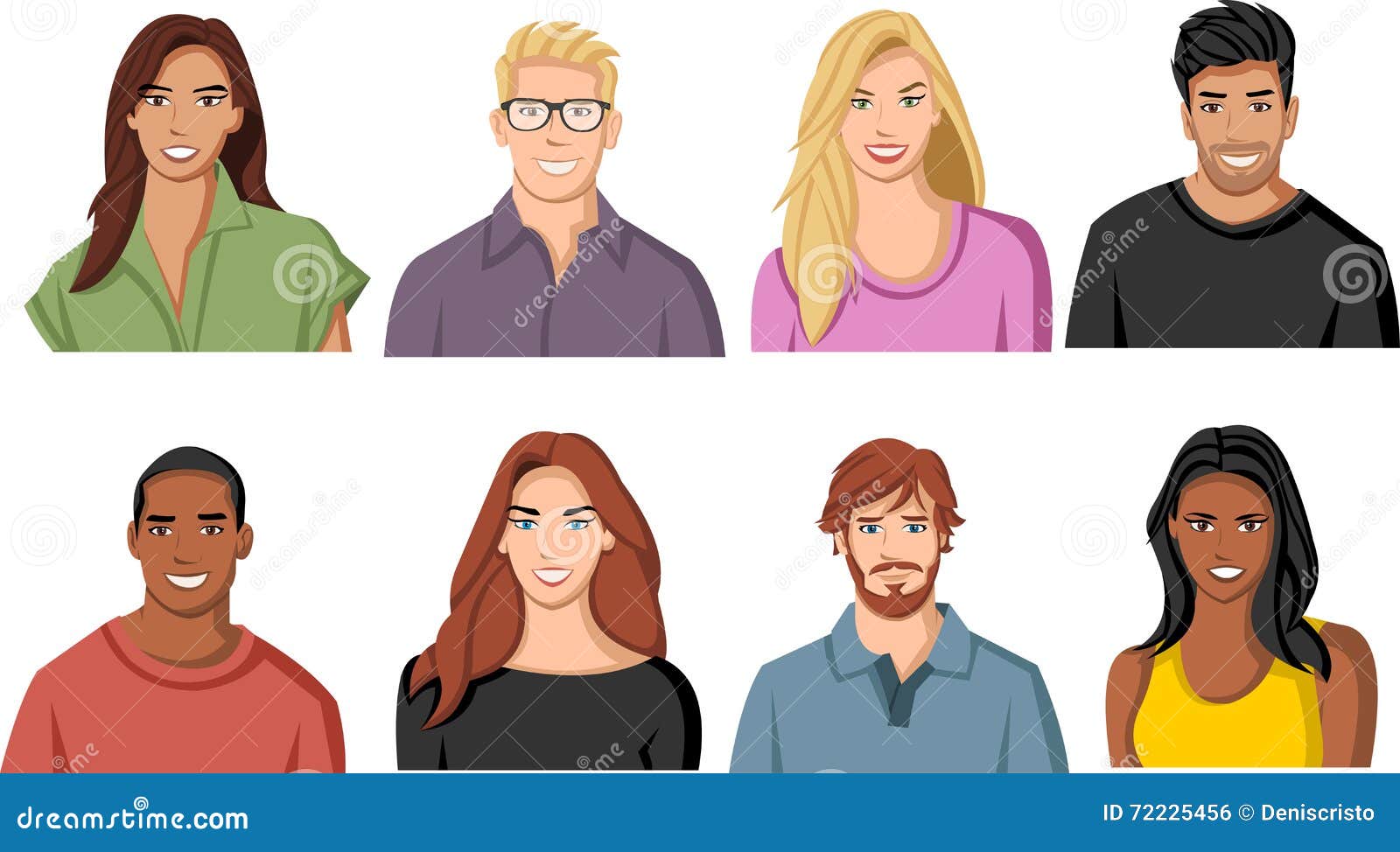 Cartoon people faces stock vector. Illustration of comic - 72225456