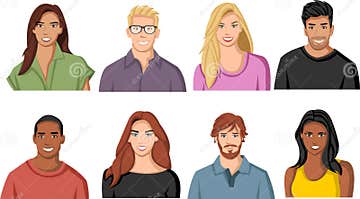 Cartoon people faces stock vector. Illustration of comic - 72225456