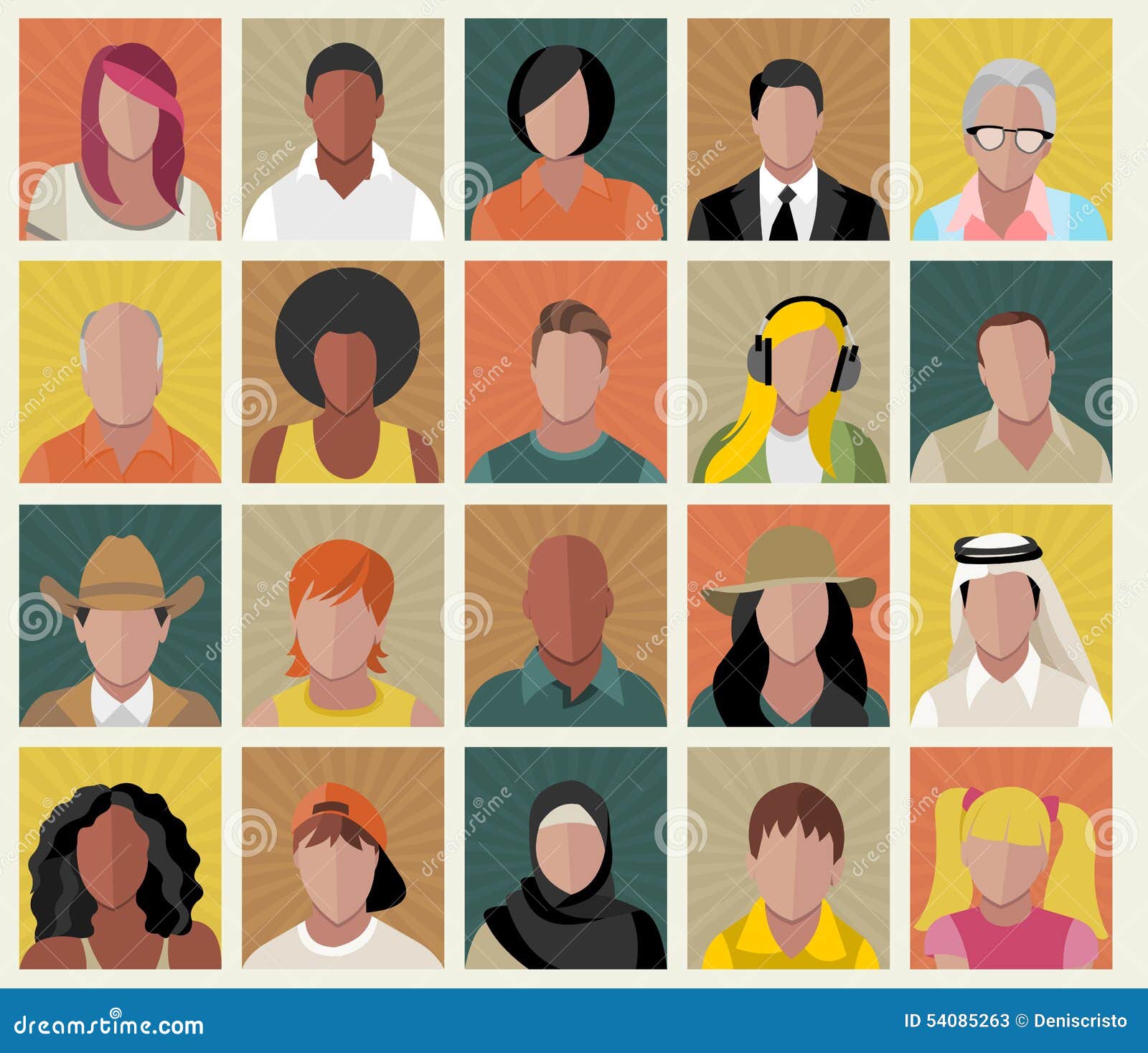 Cartoon people faces stock vector. Illustration of funny - 54085263