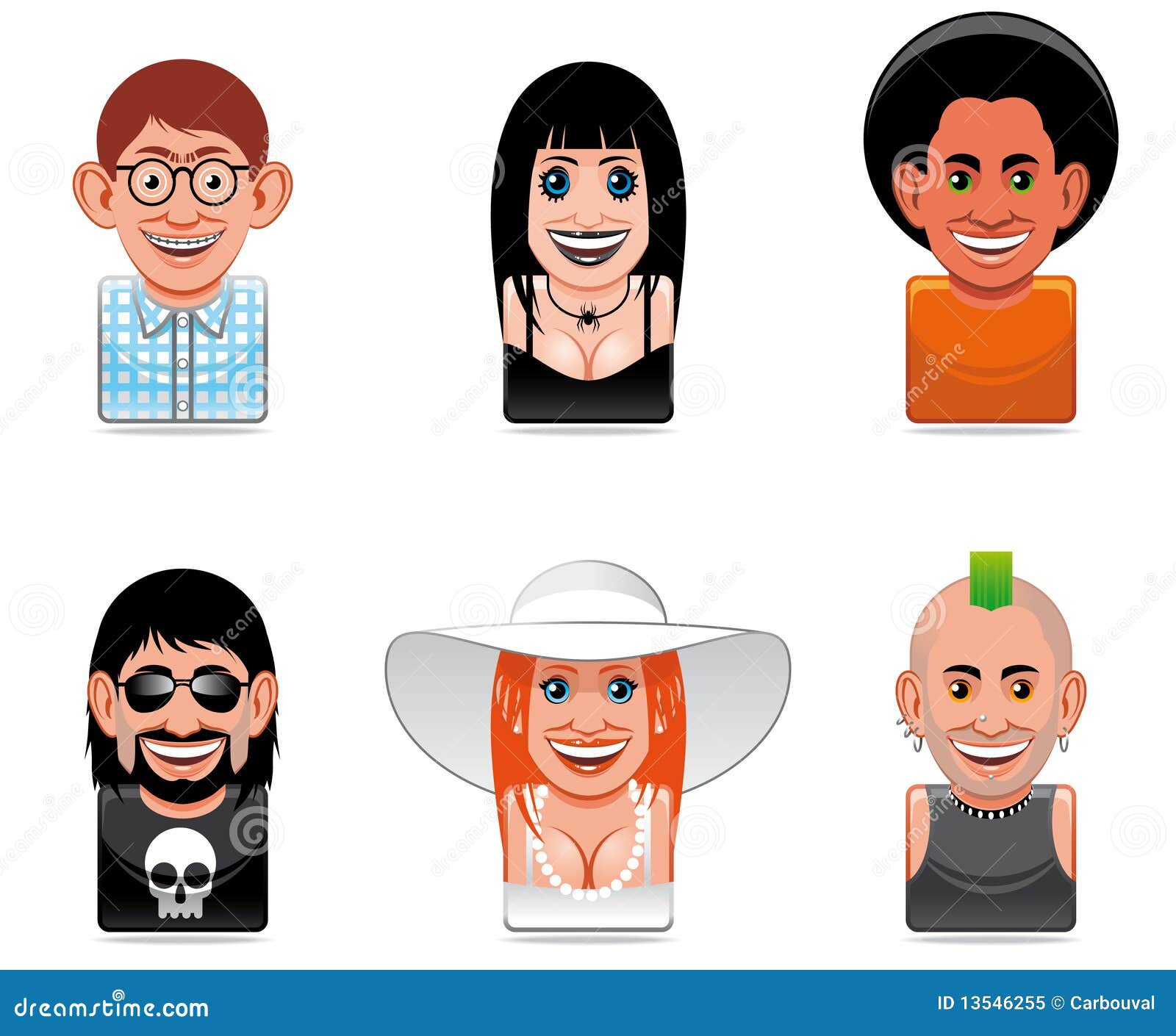 Cartoon people icons stock illustration. Illustration of avatar - 13546255