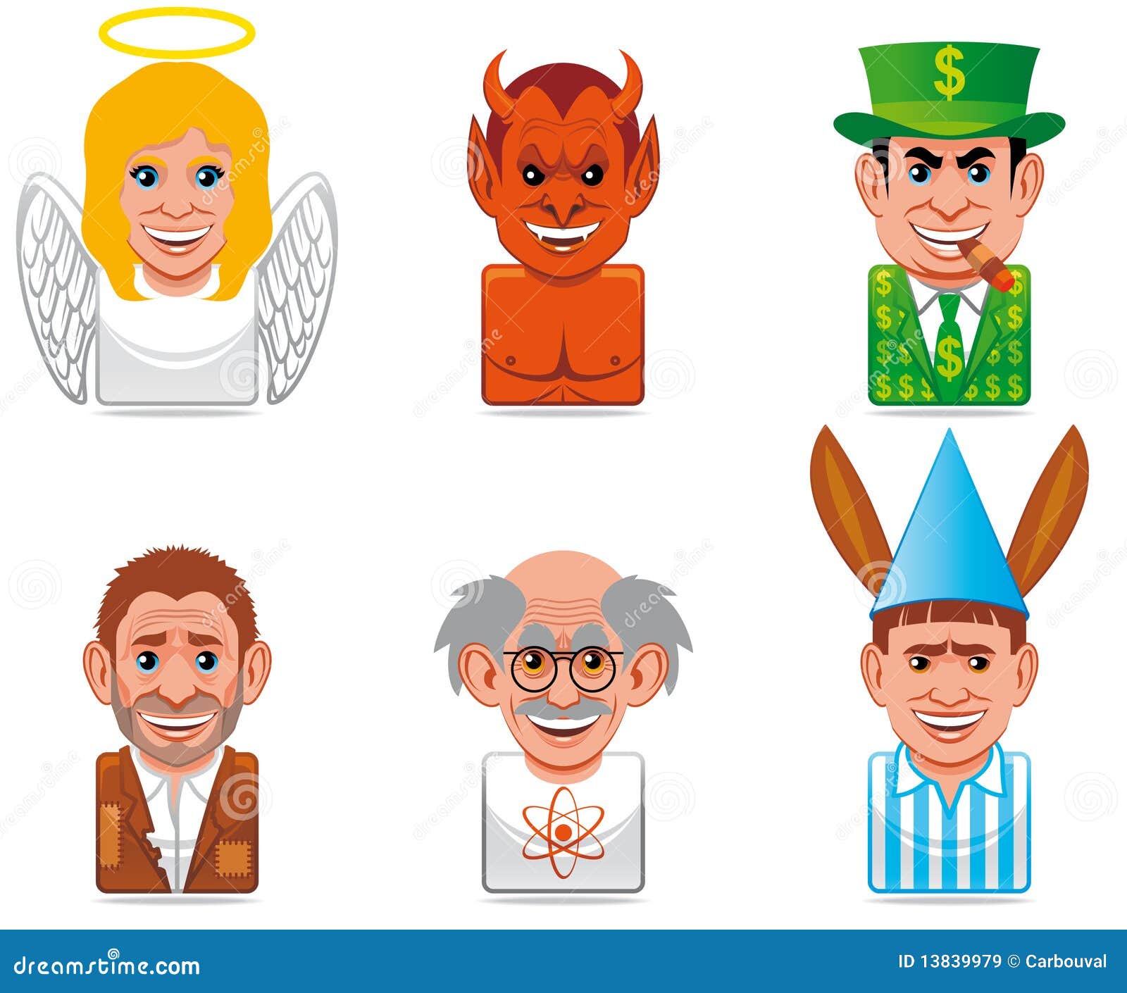 Cartoon people icons stock illustration. Illustration of poor - 13839979