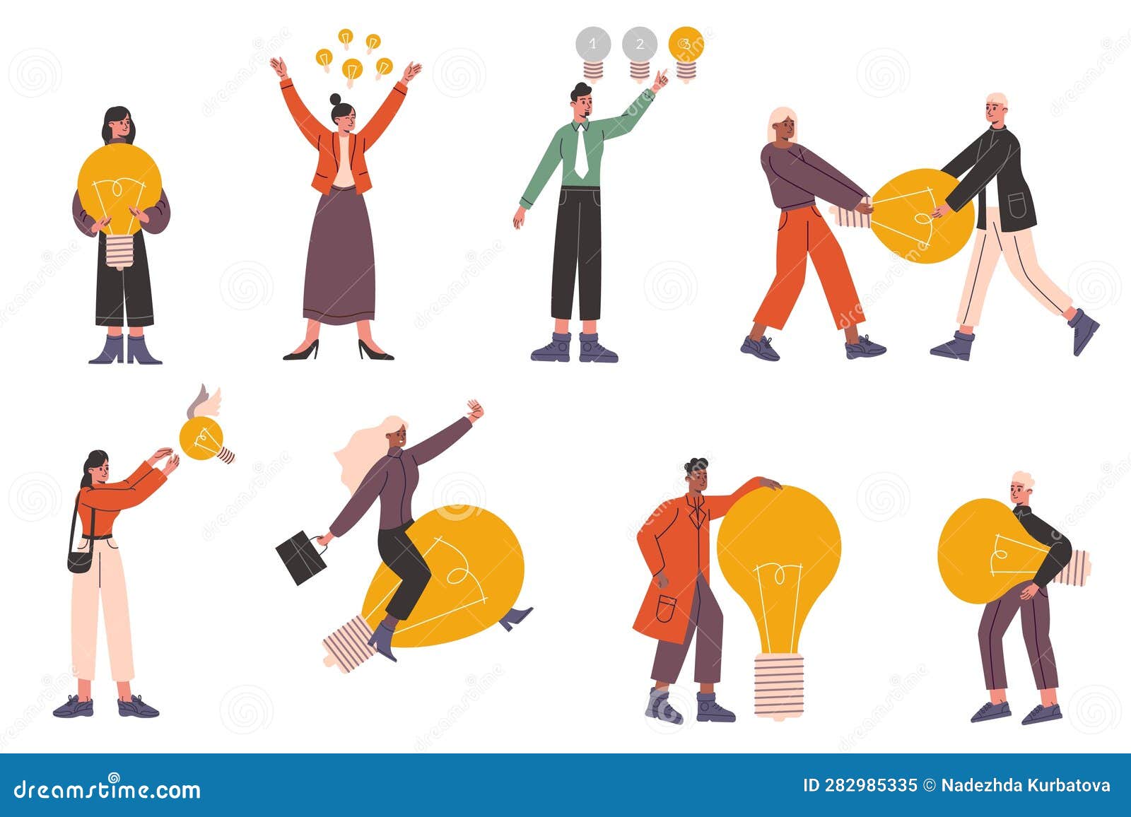 Brainstorm. Funny Hand Drawn Illustration Of Brainstorming Process ...