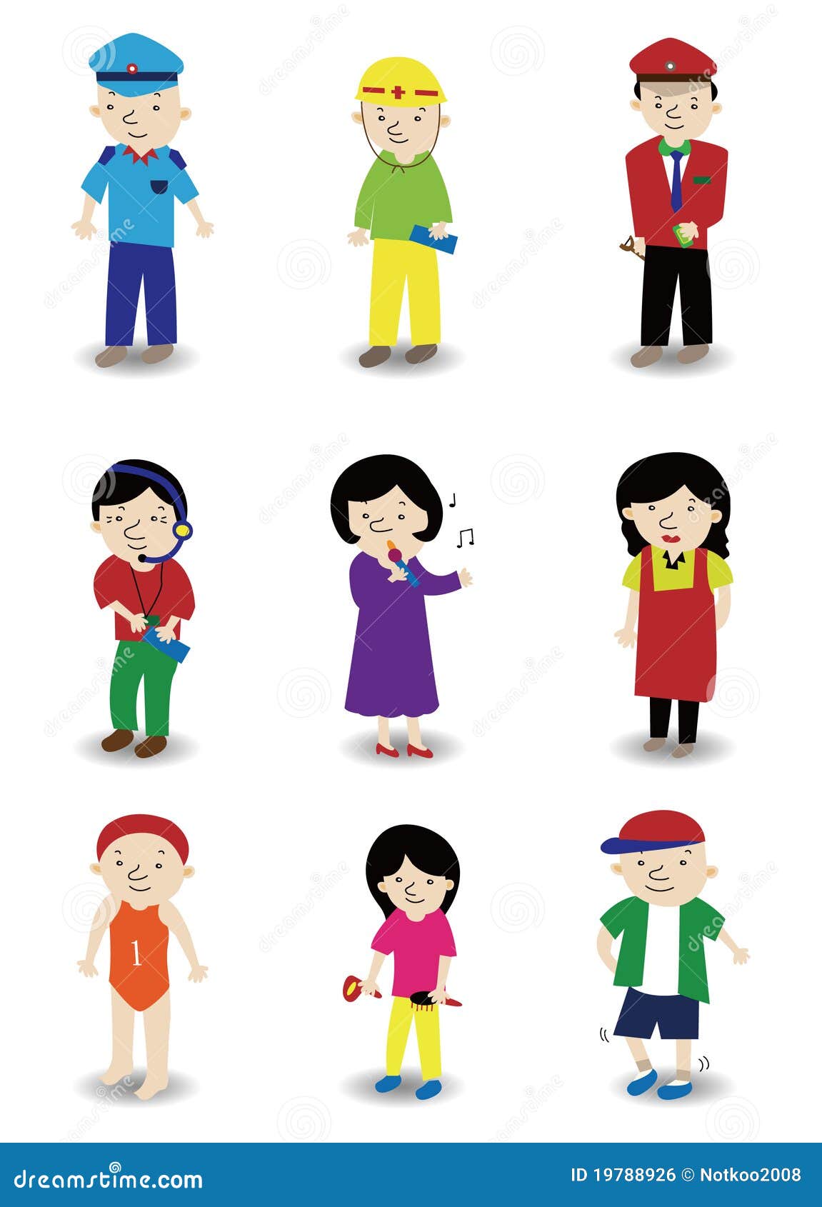 Cartoon People Job Icon Set Stock Vector - Illustration of girl, driver ... Cartoon People Job Icon Set Stock Vector - Illustration of girl, driver ...