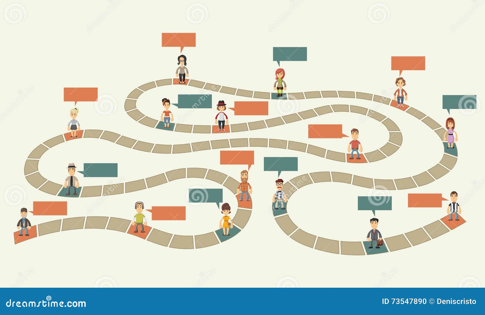 Cartoon people over blocks stock vector. Illustration of woman - 73547890