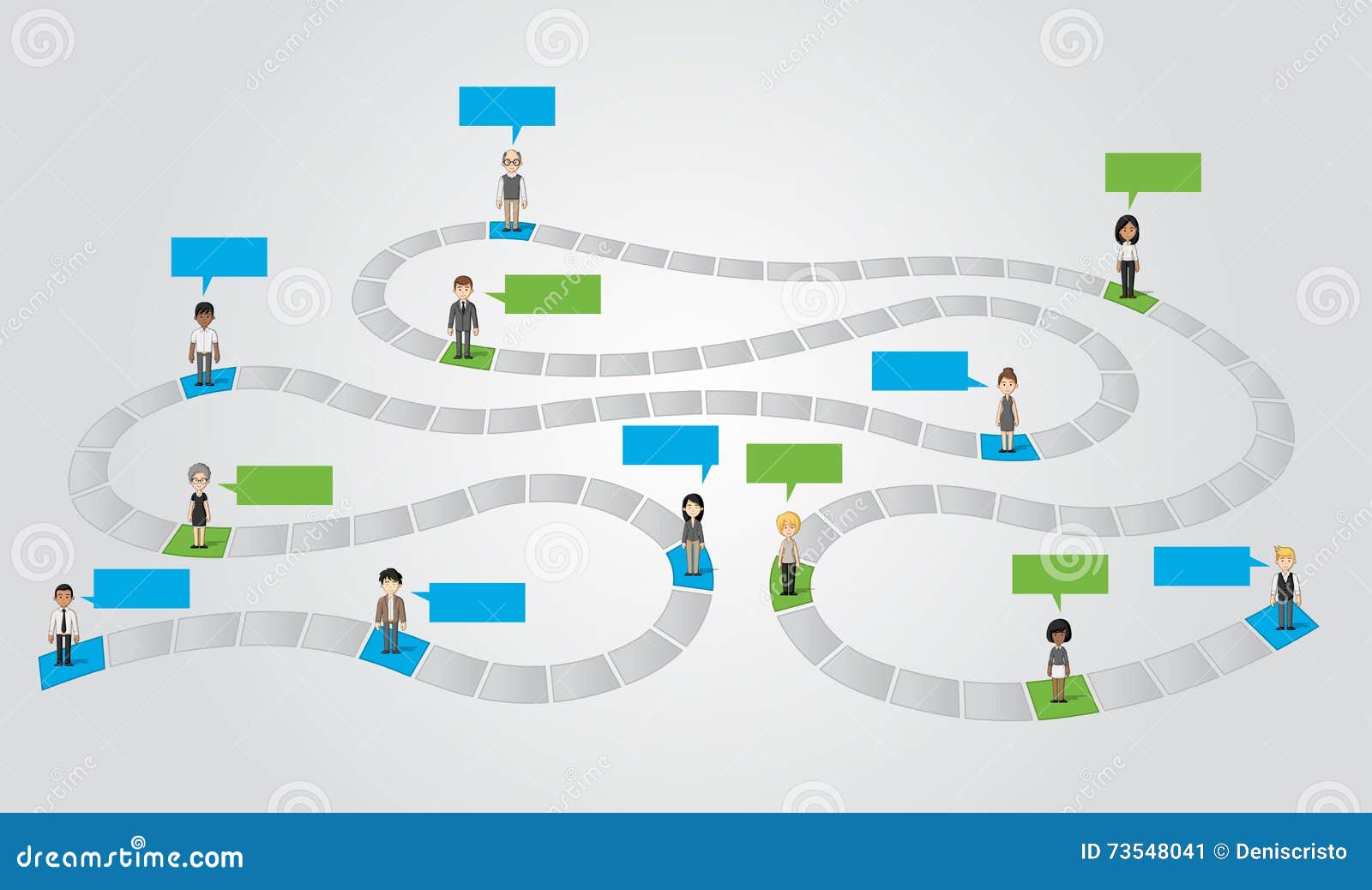 Cartoon people over blocks stock vector. Illustration of girl - 73548041