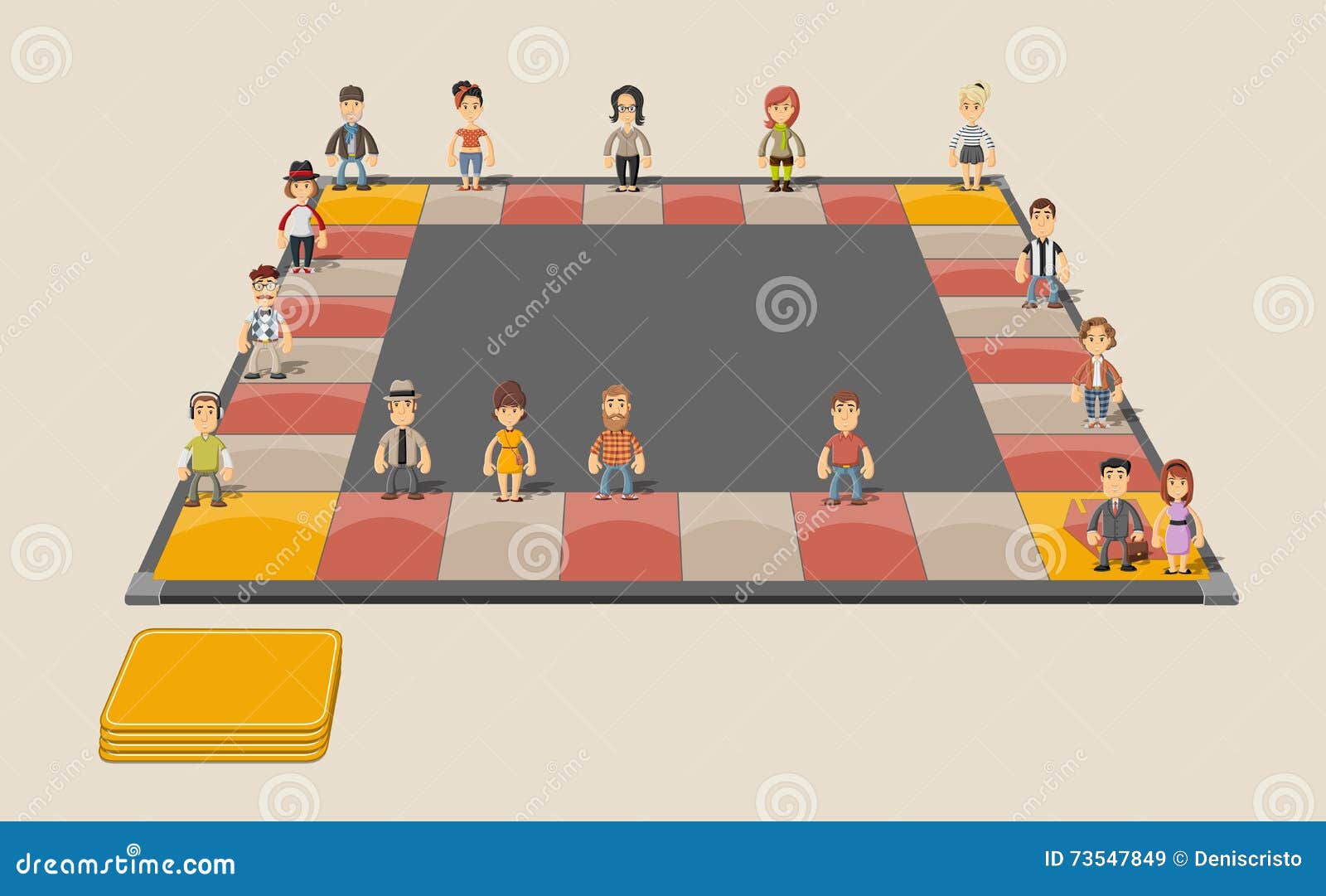 Cartoon people over path. stock vector. Illustration of business - 73547849