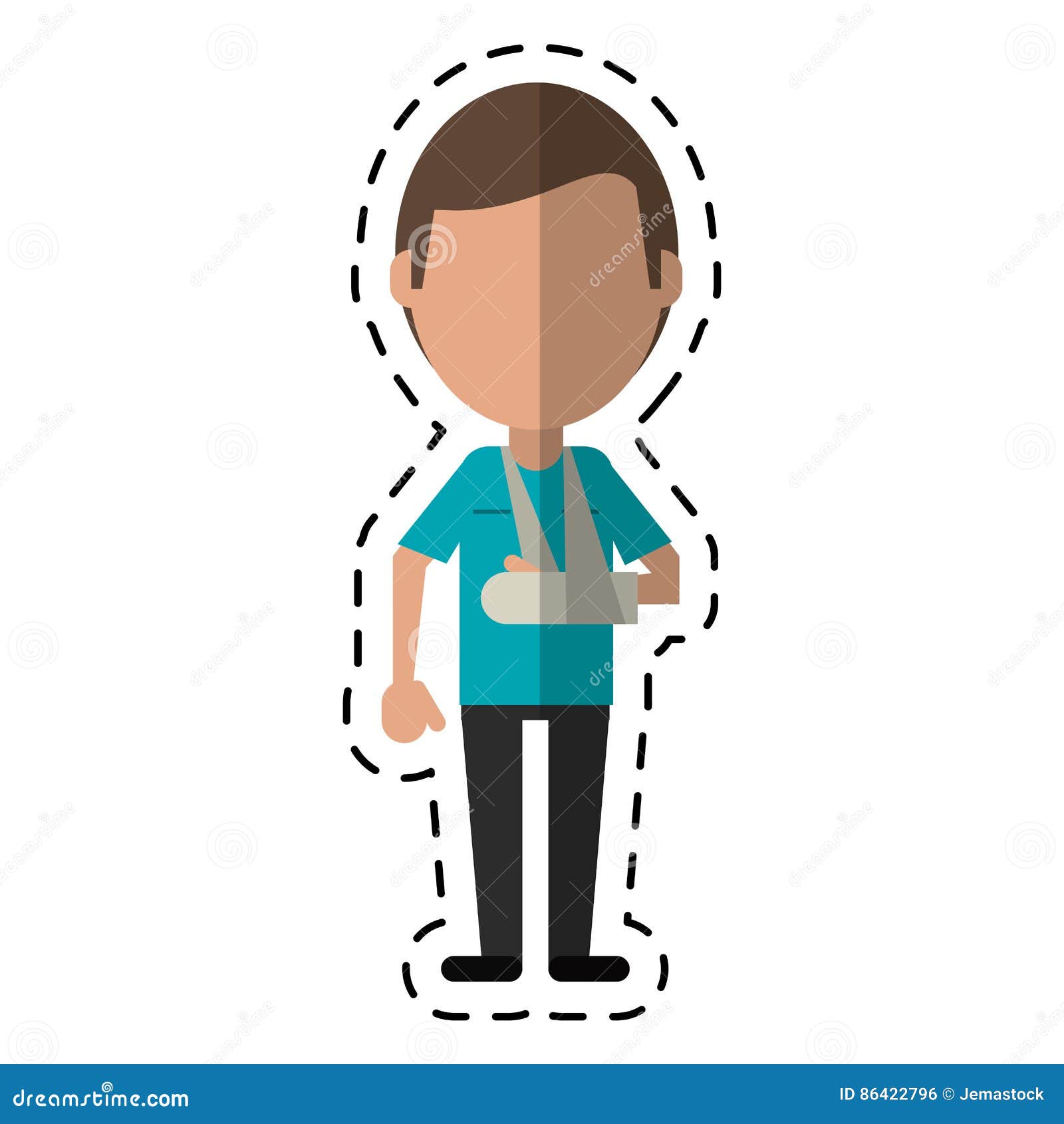 Cartoon People Patient Broken Arm Stock Vector - Illustration of icon ...