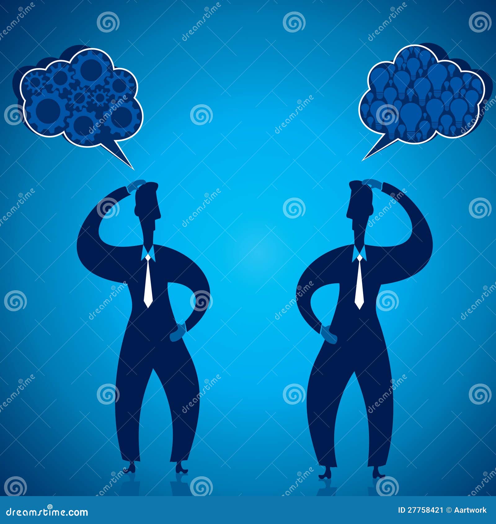 Cartoon people think gear stock vector. Illustration of speech - 27758421