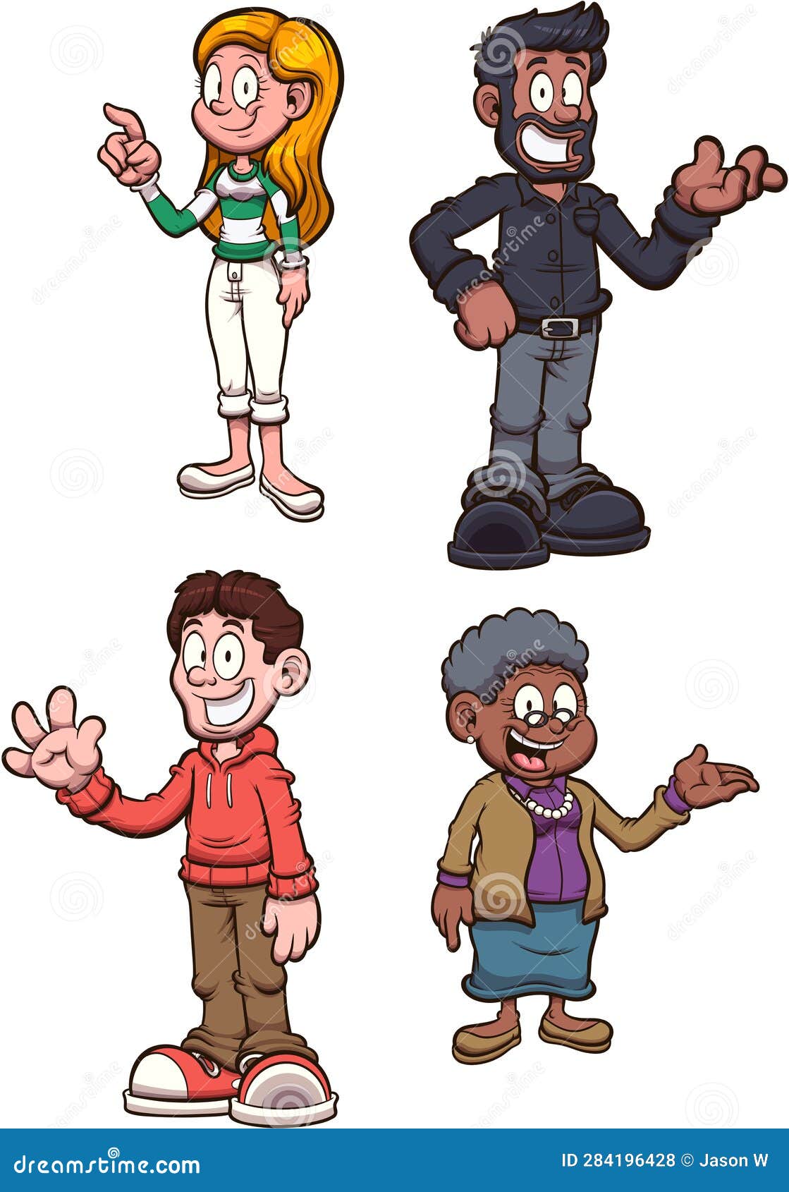 Cartoon People. Vector Illustration with Simple Gradients. Stock Vector ...