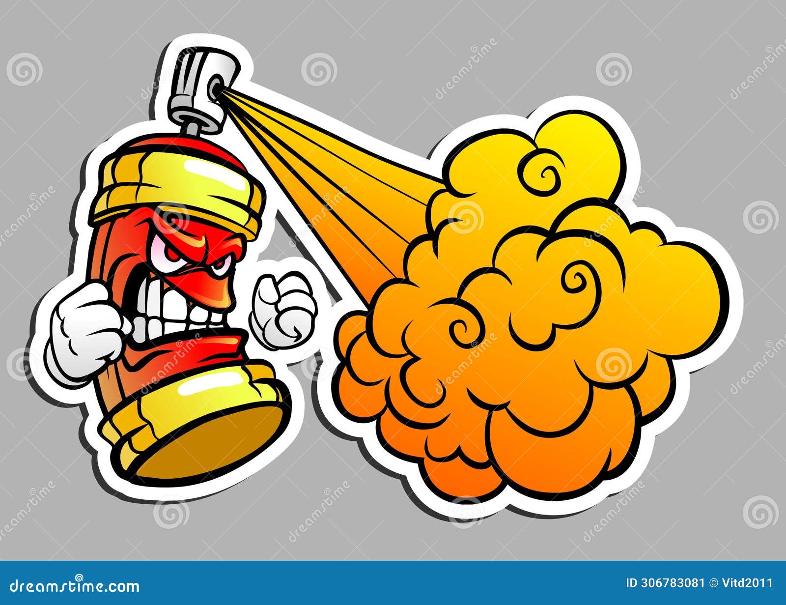 Cartoon Pepper Spray with Gas. Template for Banner Stock Illustration ...