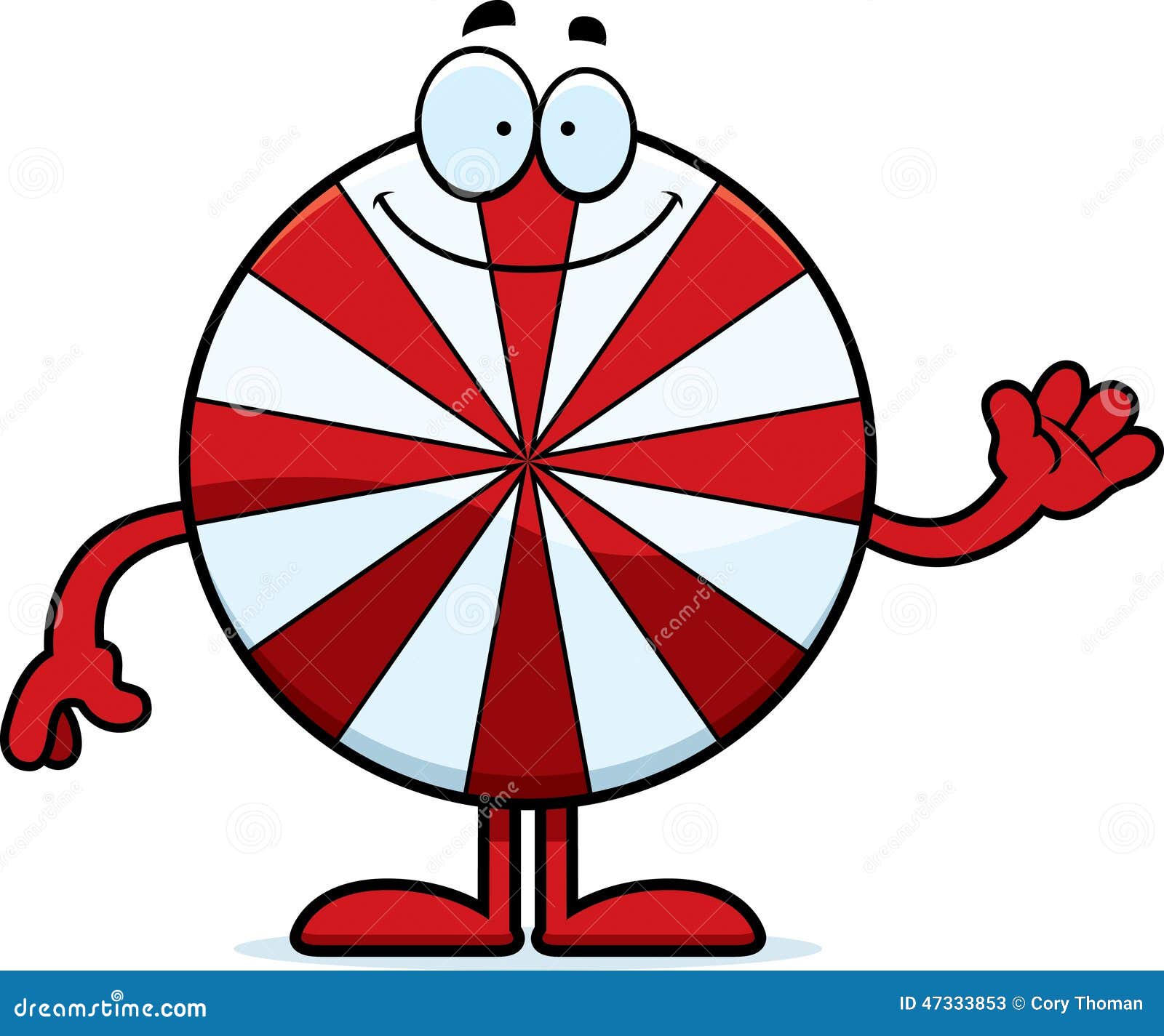 Cartoon Peppermint Waving stock vector. Illustration of mint - 47333853