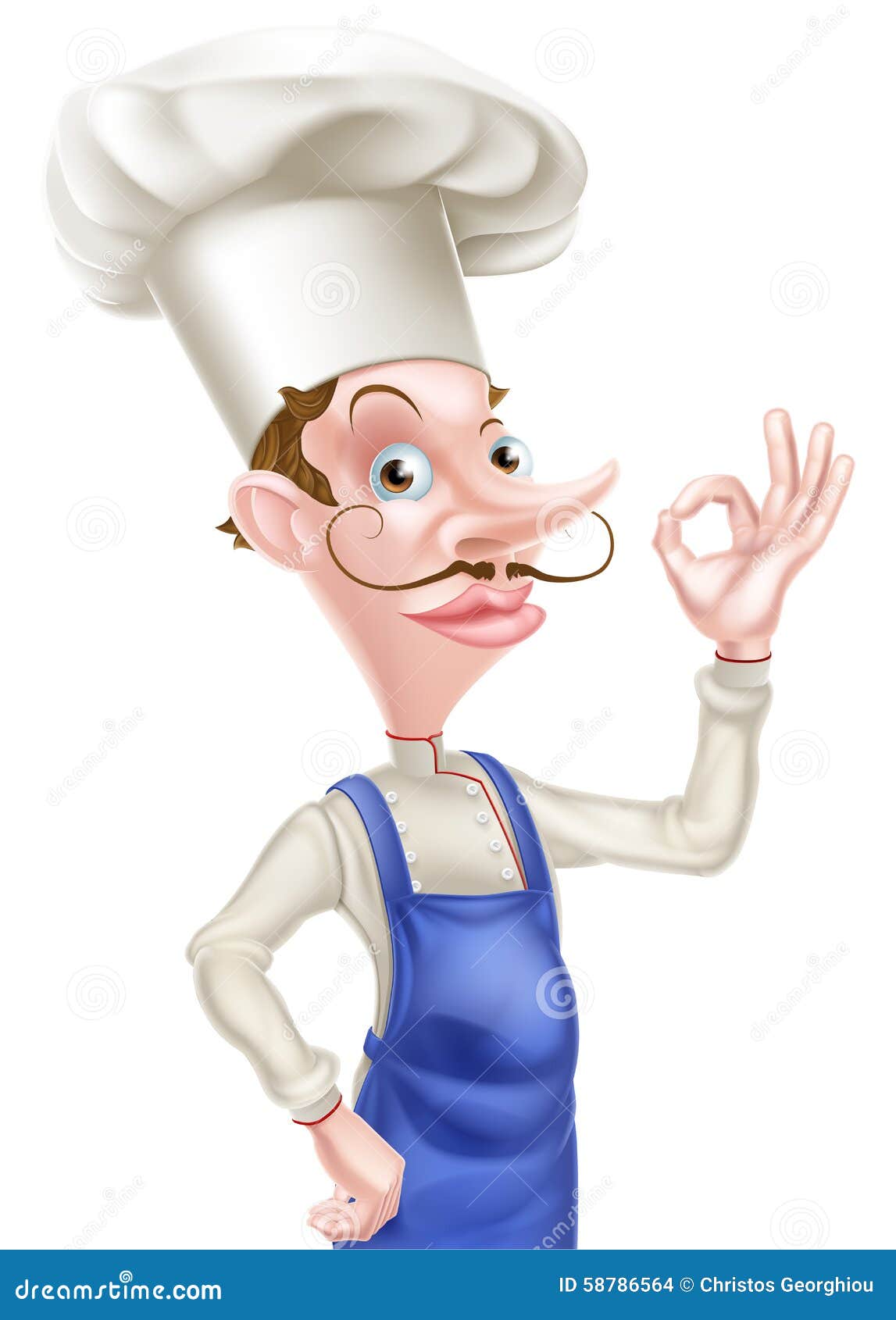 Cartoon Perfect Sign Waiter Vector Illustration | CartoonDealer.com ...