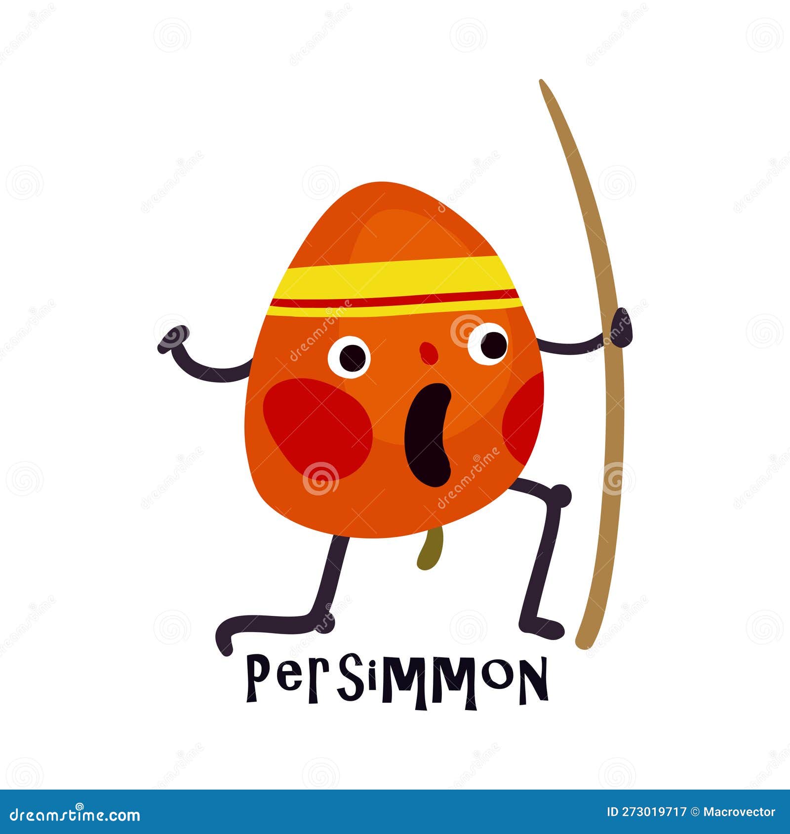 Cartoon Persimmon Illustration Stock Vector - Illustration of persimmon ...