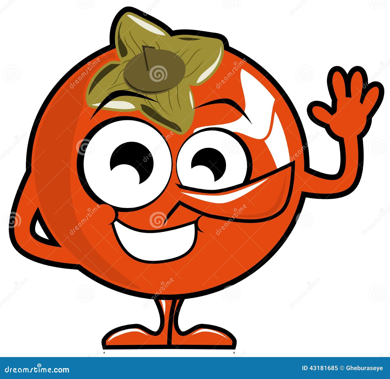 Cartoon Persimmon Isolated Illustration Stock Illustration ...