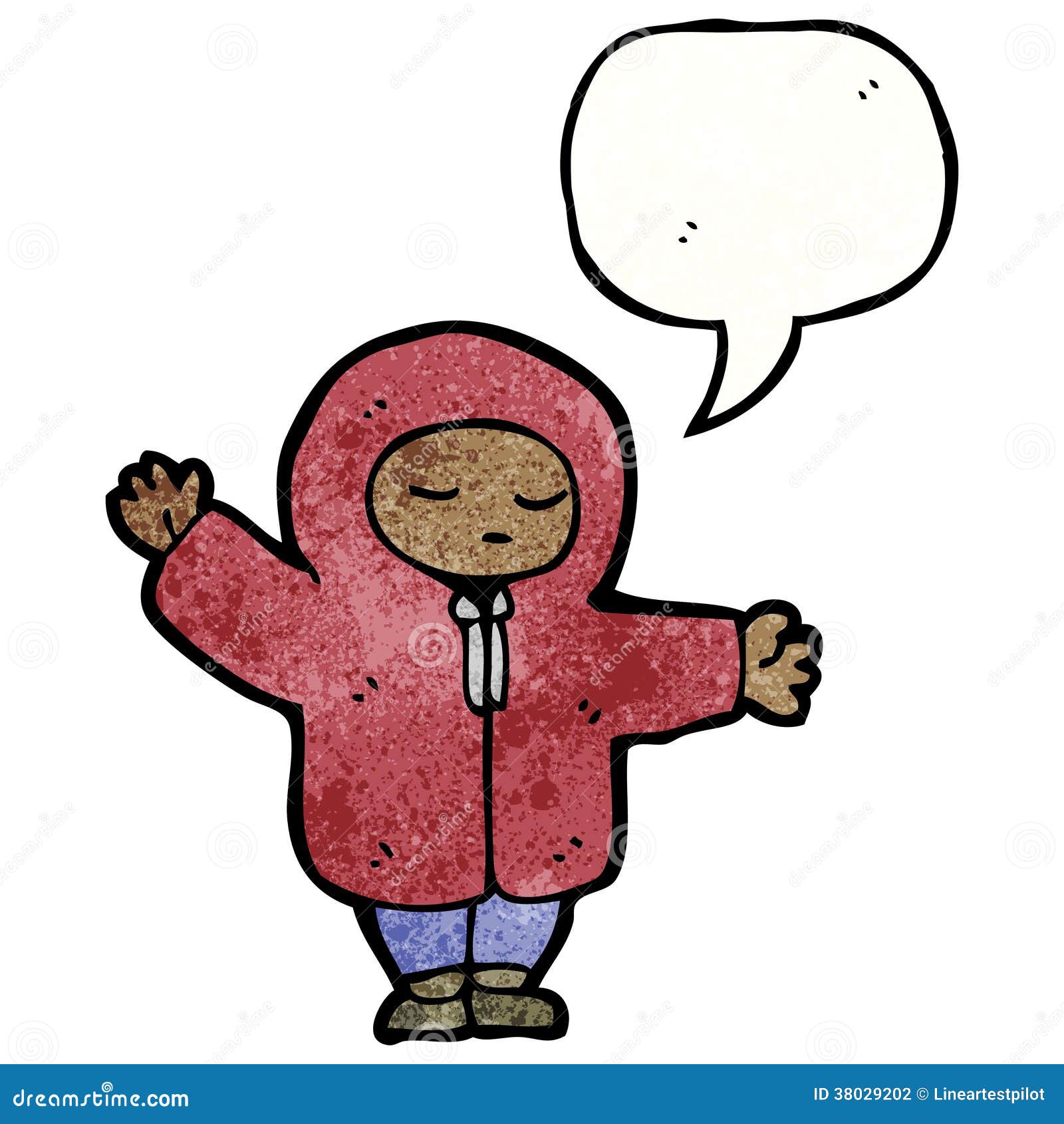 Cartoon Person in Hooded Coat Stock Vector - Illustration of funny ...